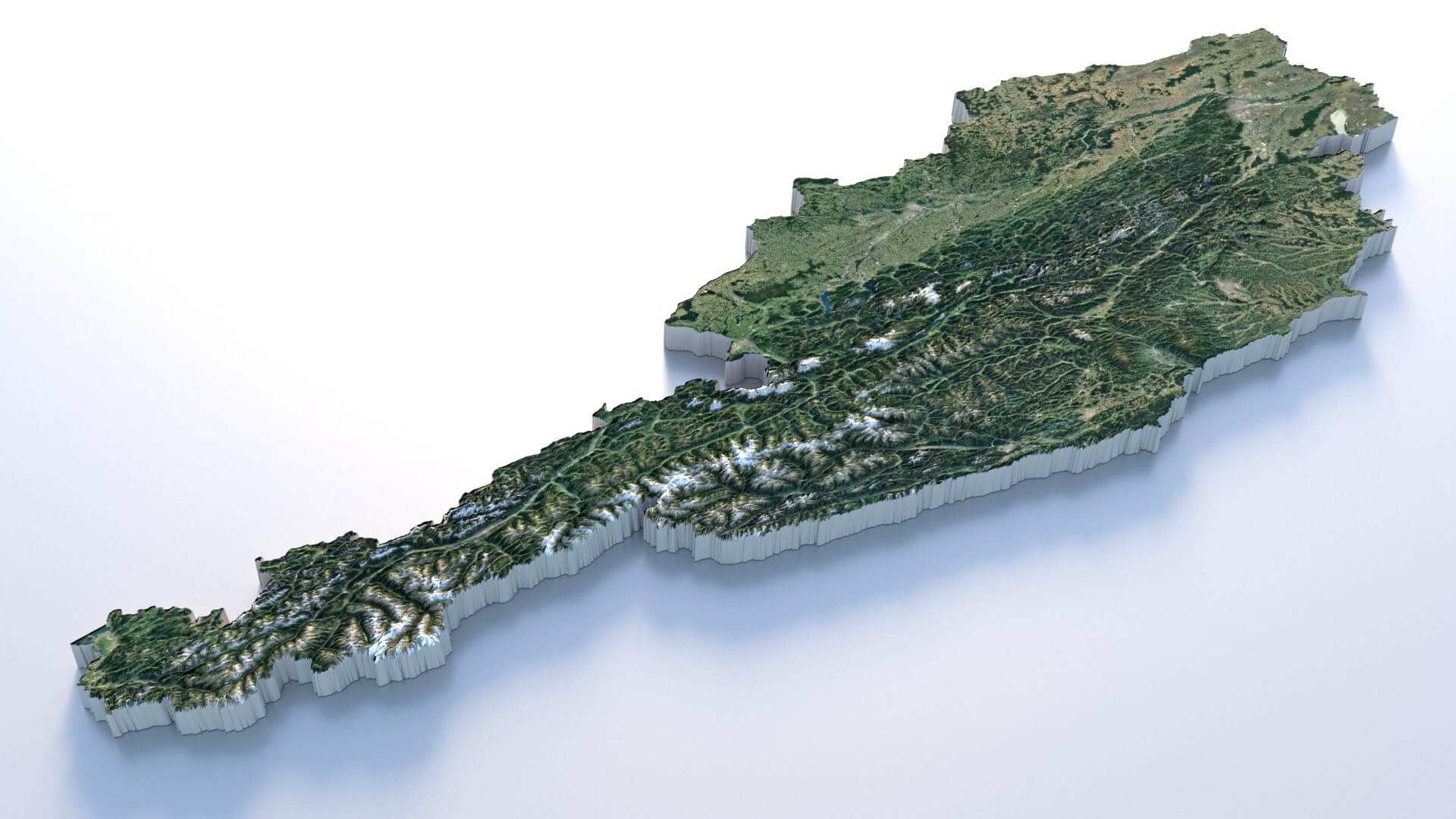 Austria Terrain Map - 3D Model by 3dstudio