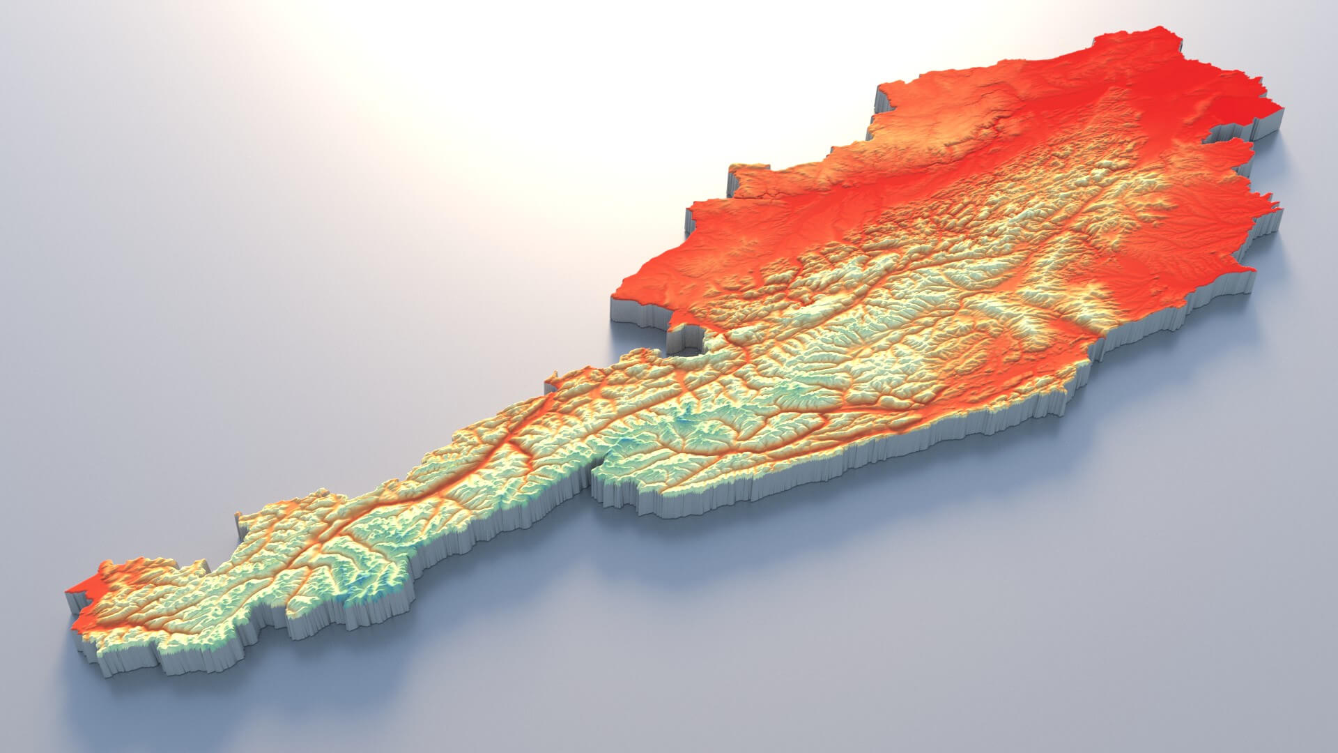 Austria Terrain Map - 3D Model by 3dstudio