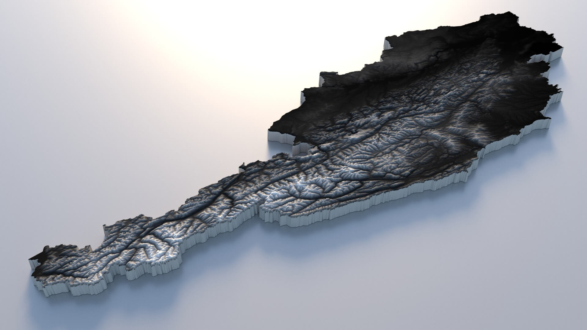 Austria Terrain Map - 3D Model by 3dstudio