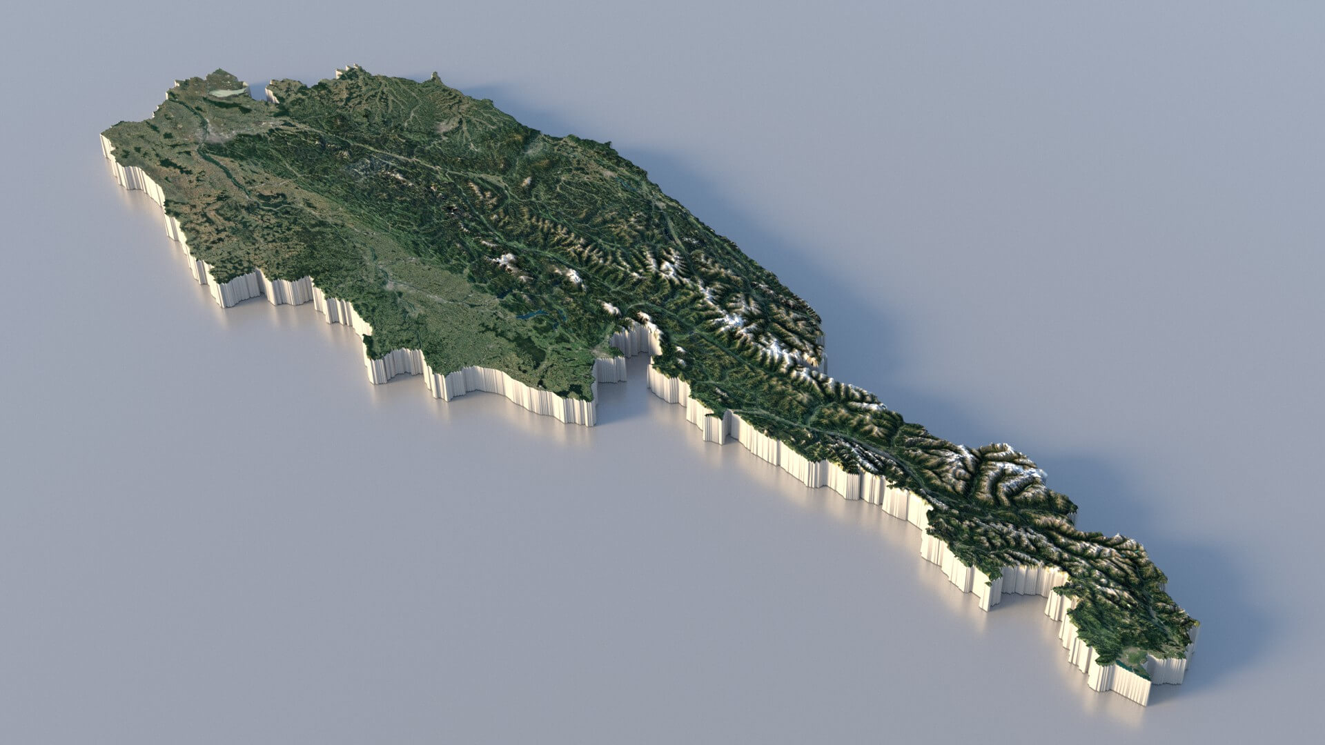 Austria Terrain Map - 3D Model by 3dstudio
