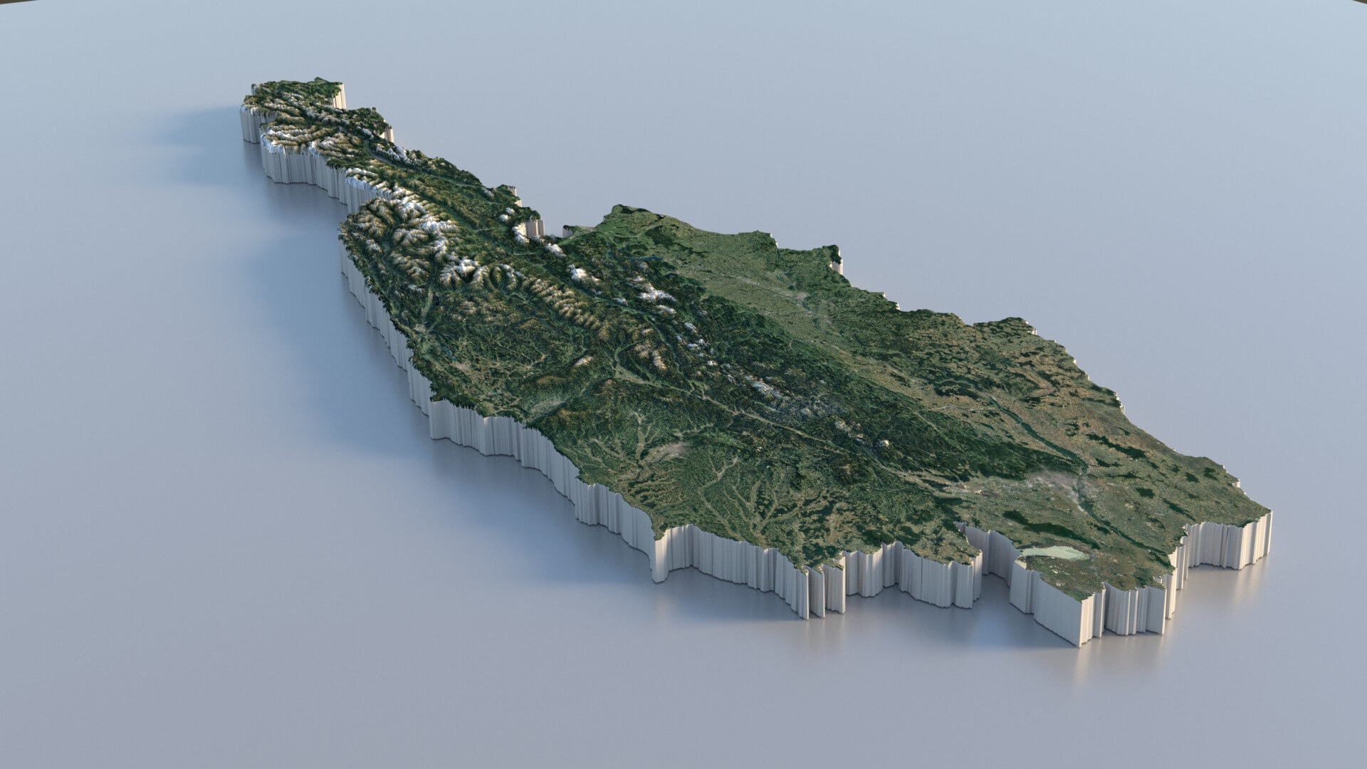 Austria Terrain Map - 3D Model by 3dstudio