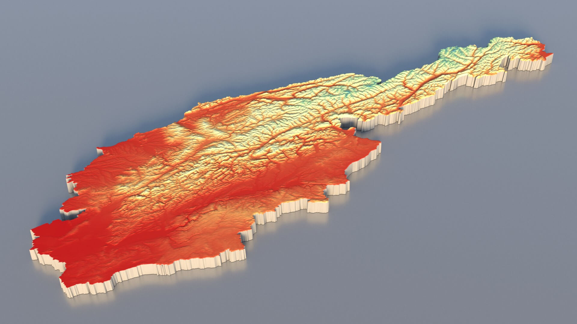 Austria Terrain Map - 3D Model by 3dstudio