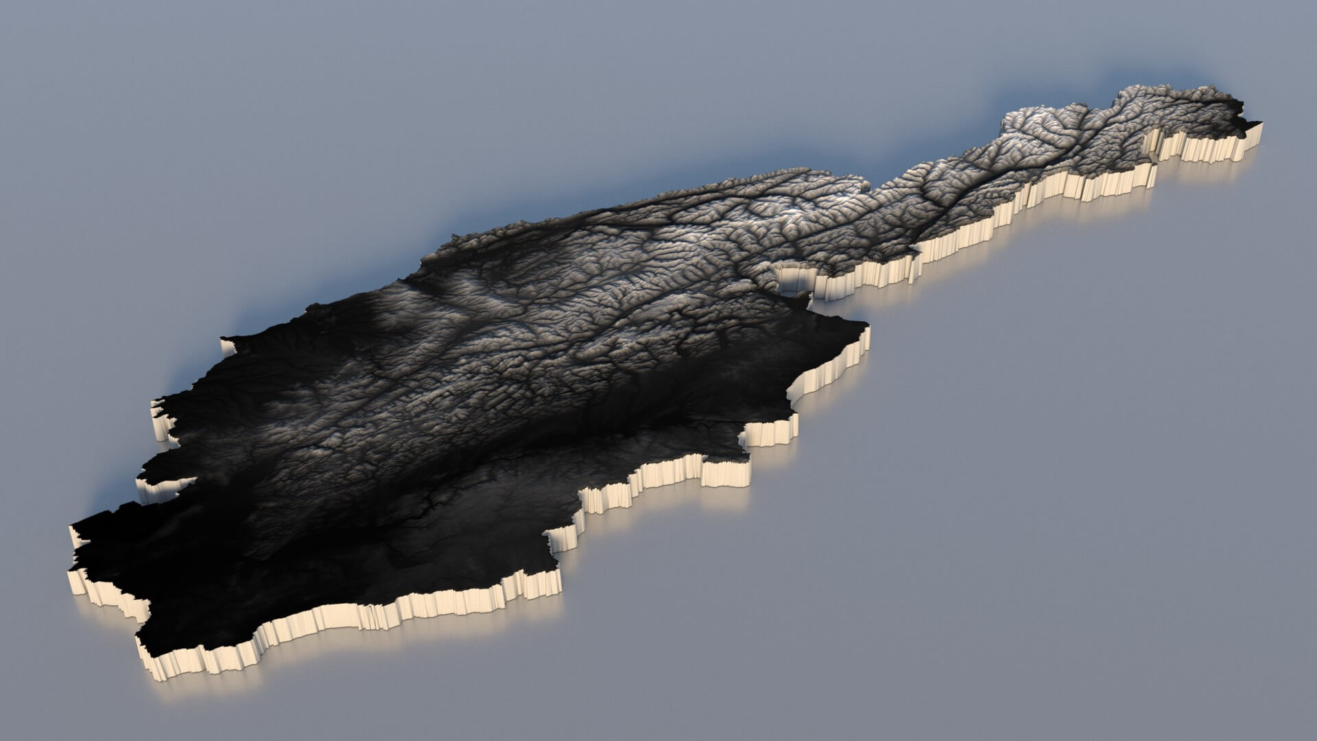 Austria Terrain Map - 3D Model by 3dstudio