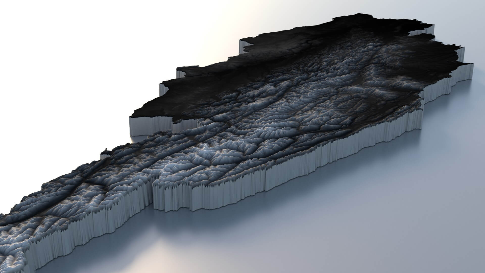 Austria Terrain Map - 3D Model by 3dstudio
