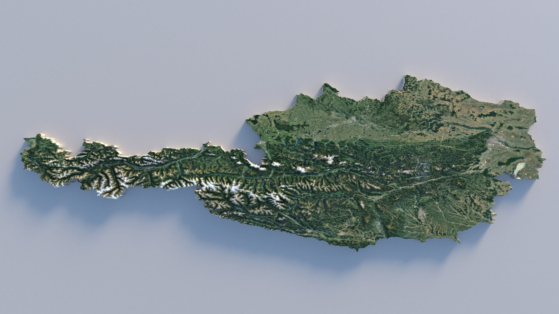 Austria Terrain Map - 3D Model by 3dstudio