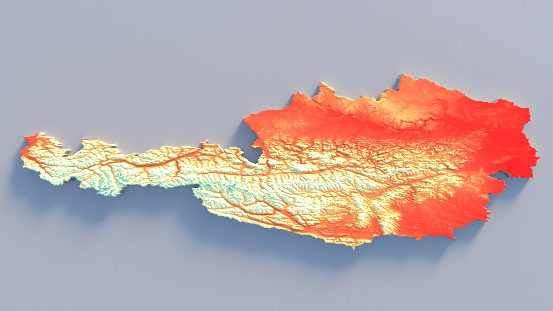 Austria Terrain Map - 3D Model by 3dstudio