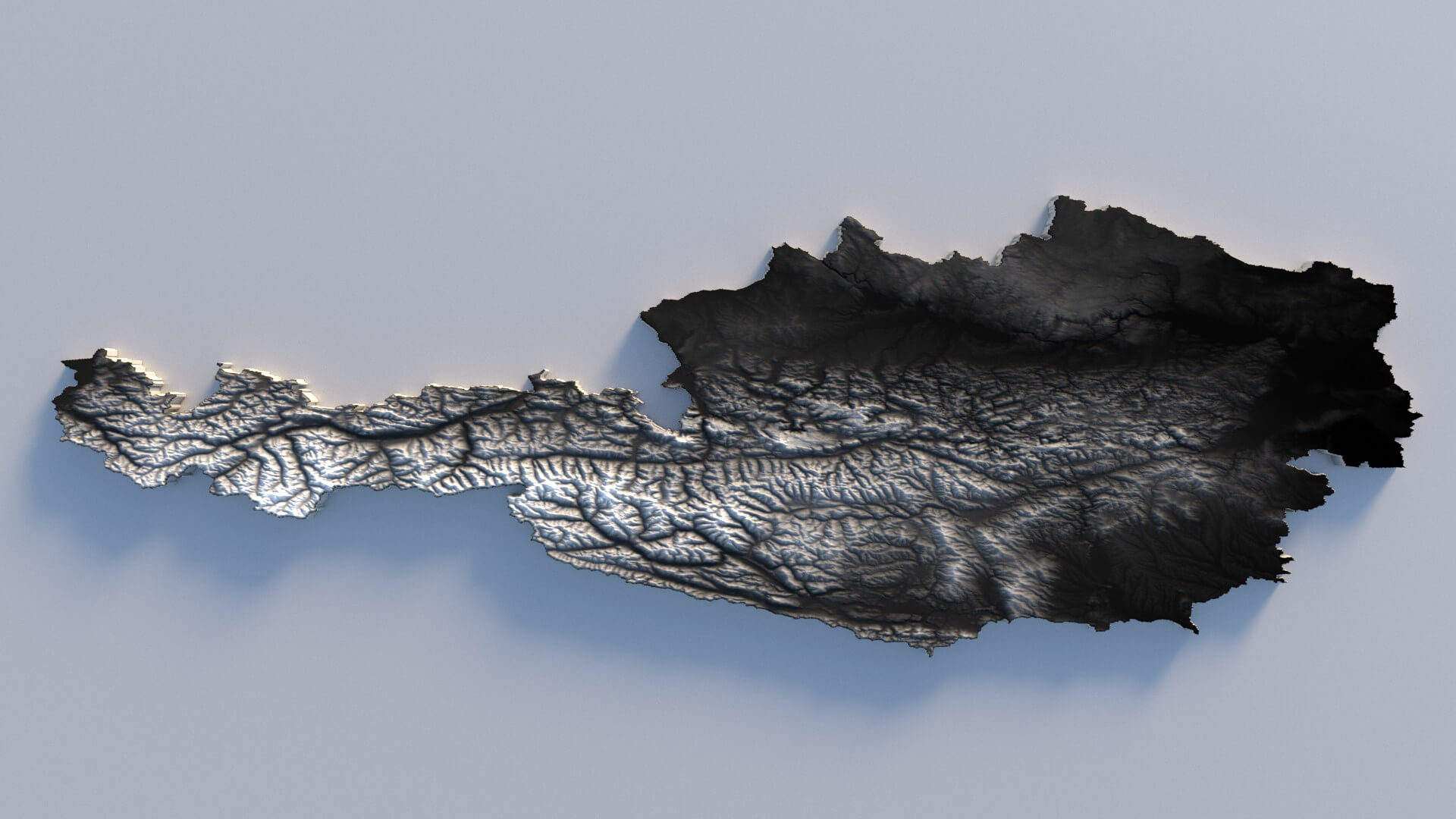 Austria Terrain Map - 3D Model by 3dstudio