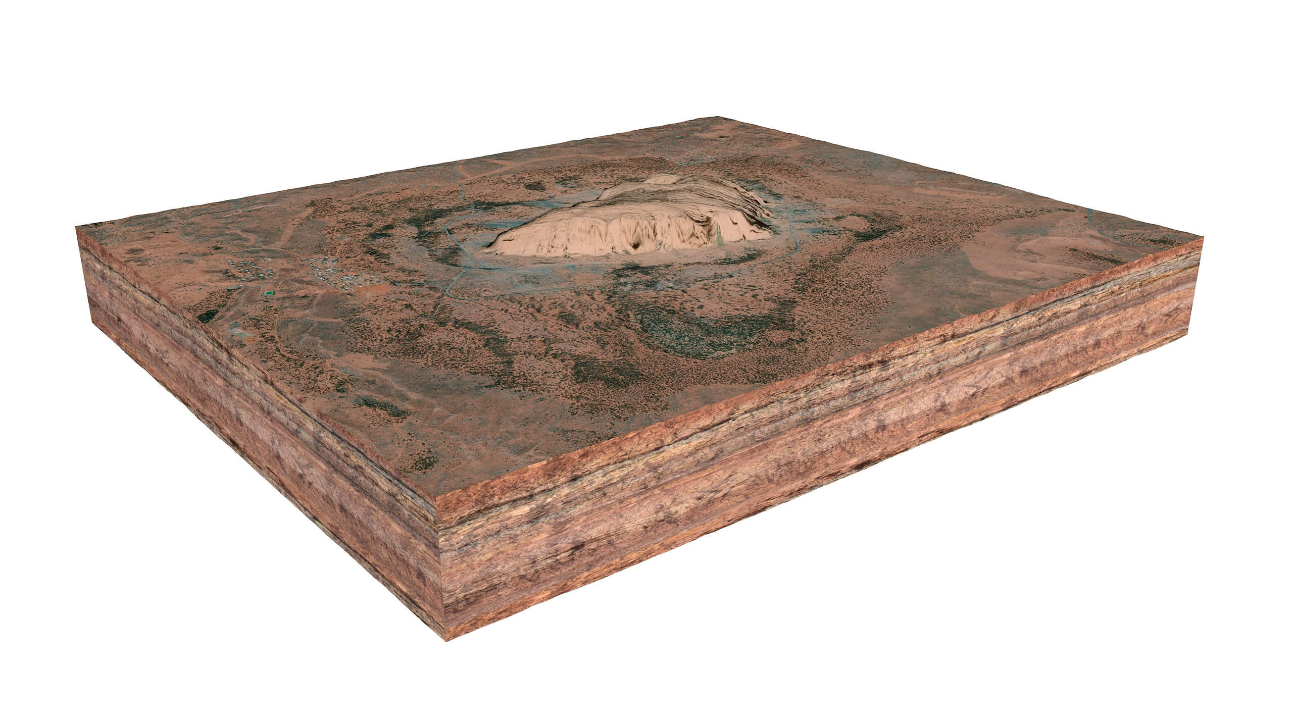 Ayers Rock Uluru Mountains Australia Terrain 3D Model by 3dstudio