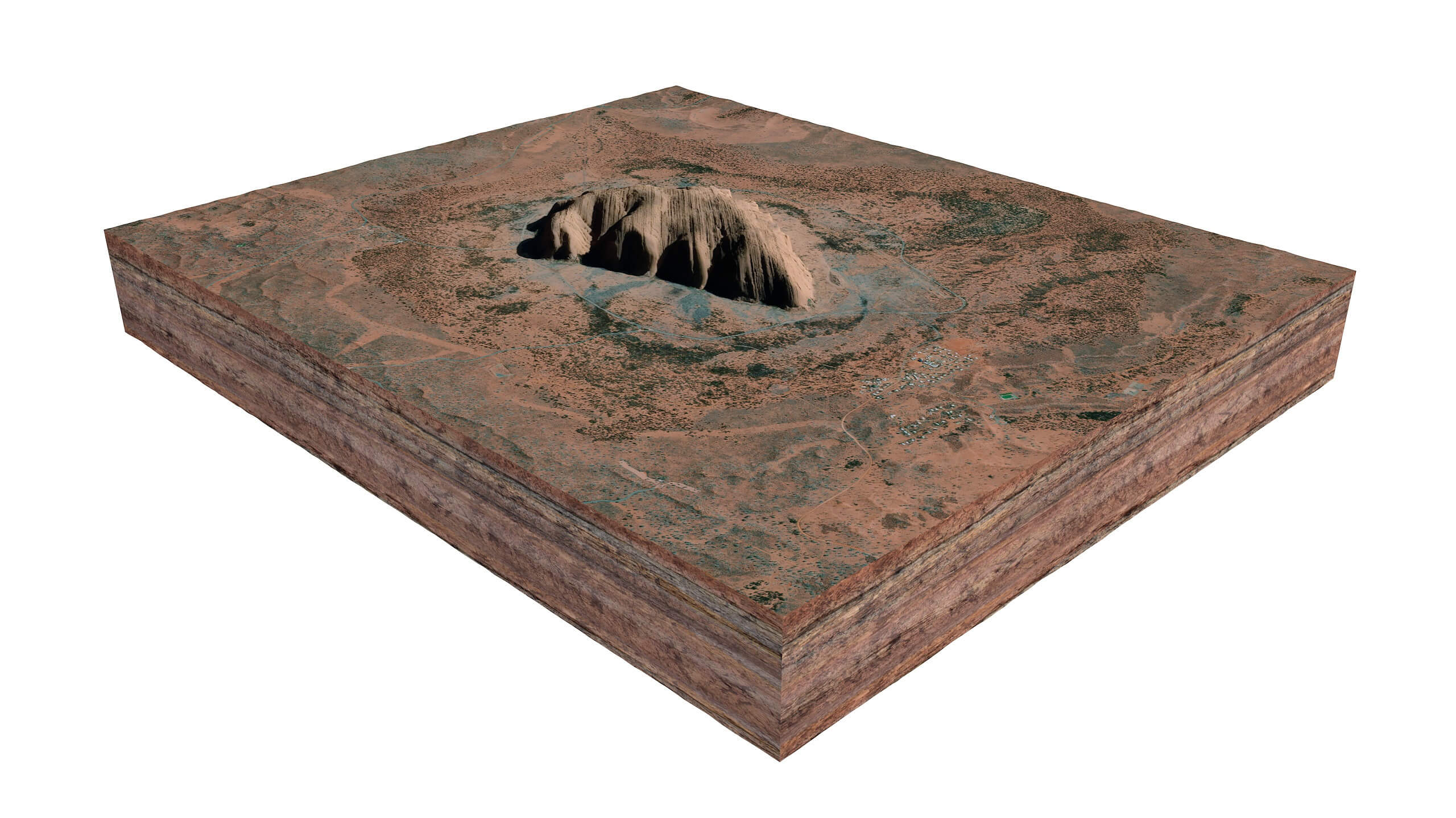 Ayers Rock Uluru Mountains Australia Terrain 3D Model by 3dstudio