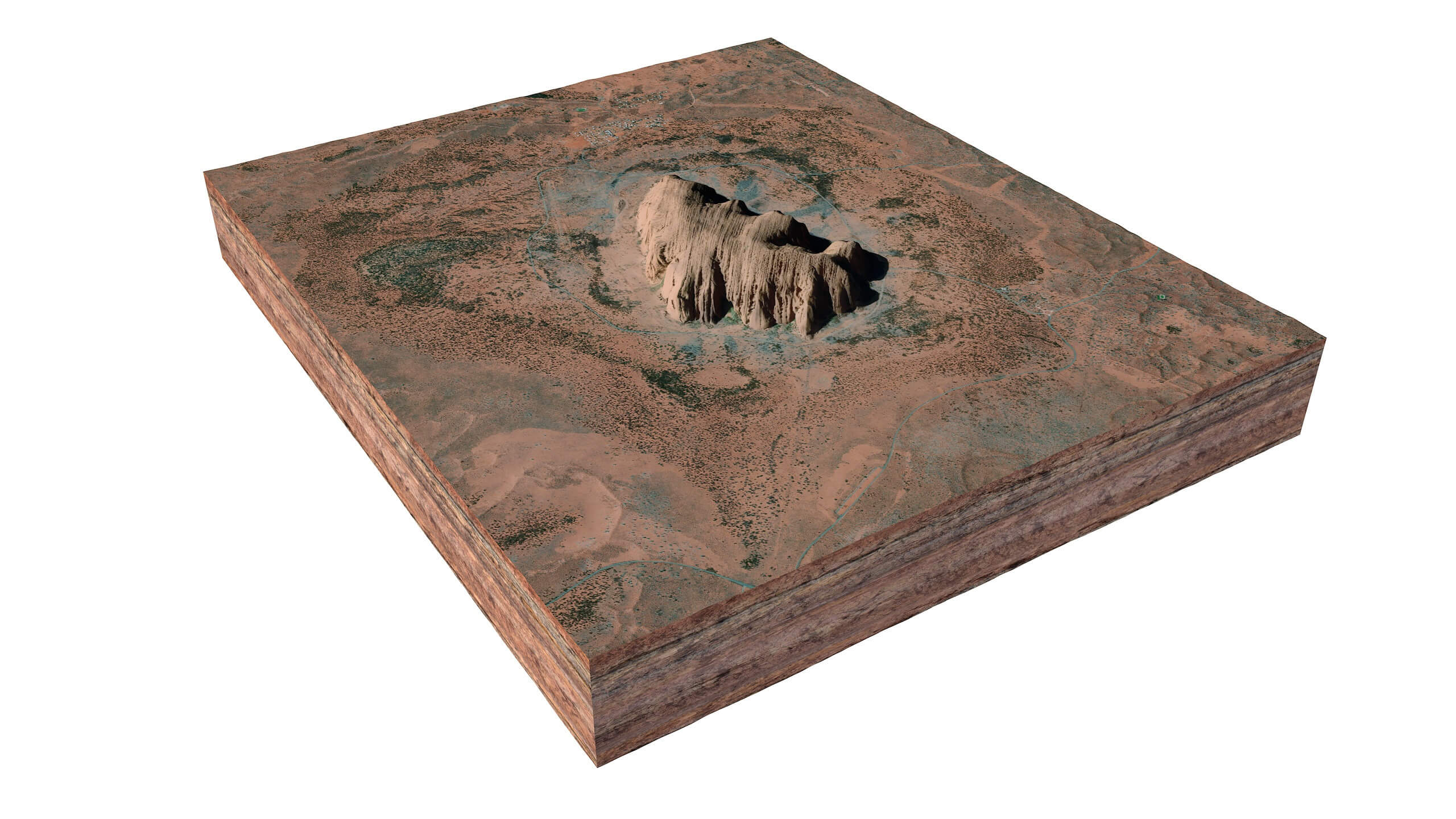 Ayers Rock Uluru Mountains Australia Terrain 3D Model by 3dstudio