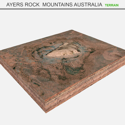 Ayers Rock Uluru Mountains Australia Terrain 3D Model by 3dstudio