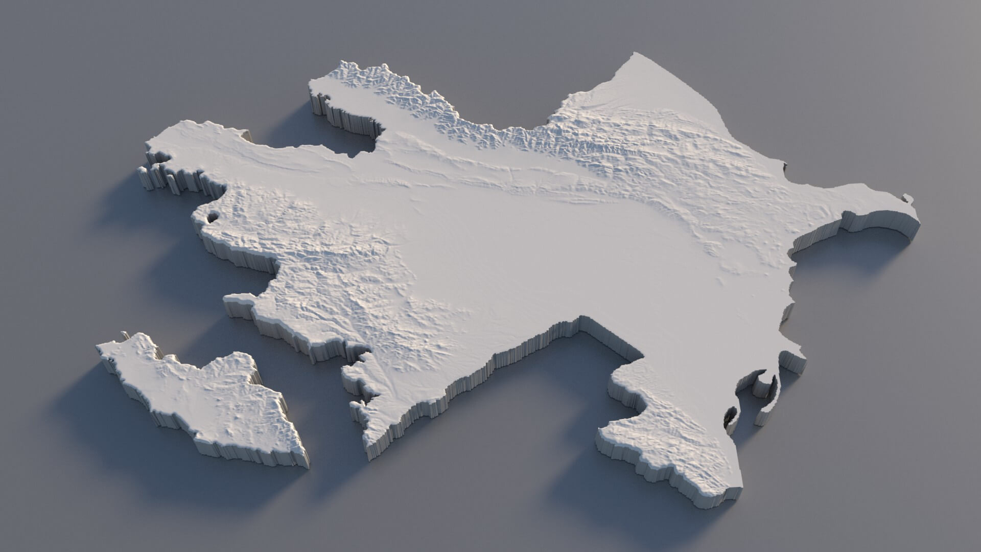 Azerbaijan Terrain Map - 3D Model by 3dstudio