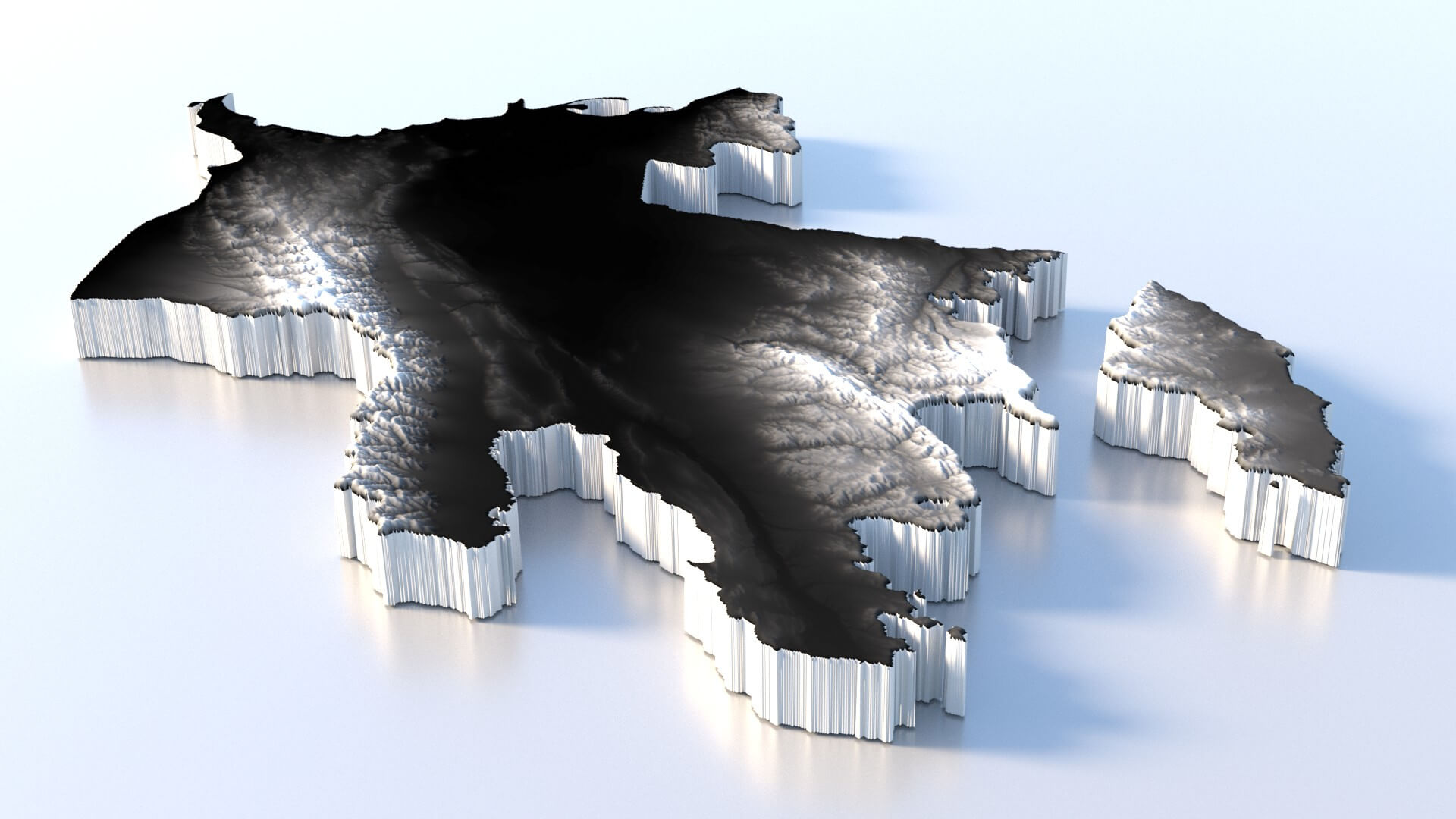 Azerbaijan Terrain Map - 3D Model by 3dstudio