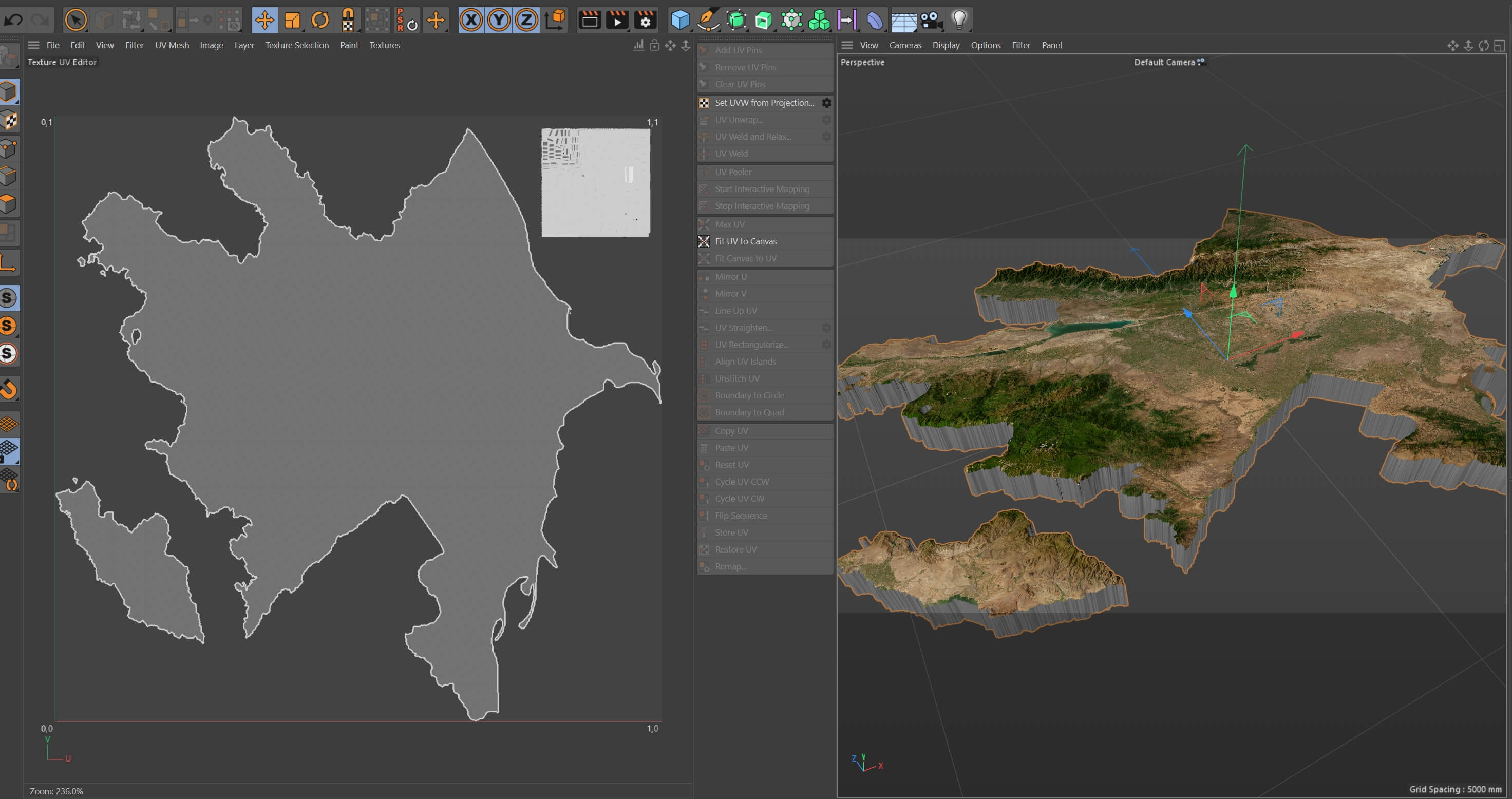 Azerbaijan Terrain Map - 3D Model by 3dstudio