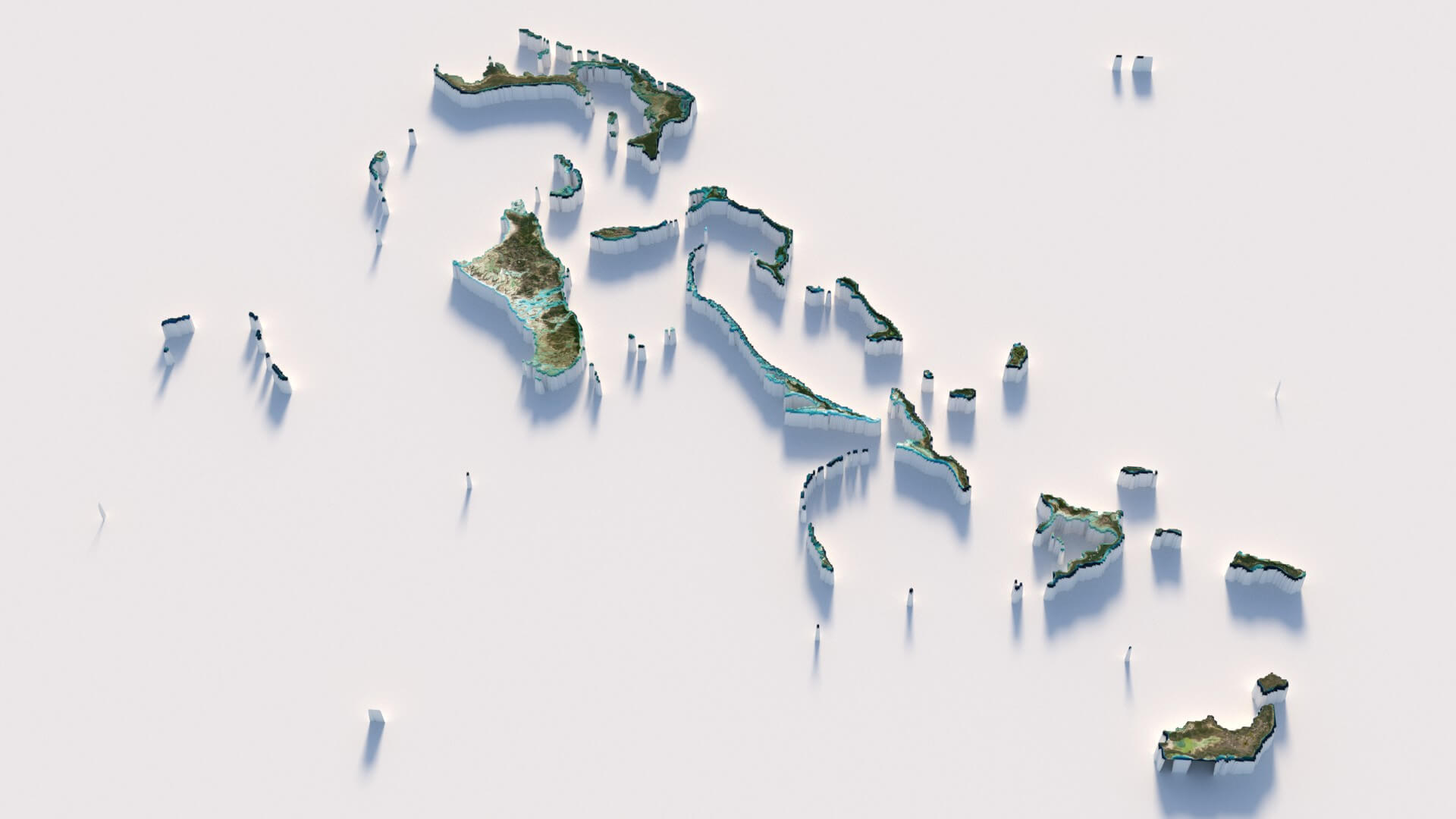 Bahamas Terrain Map - 3D Model by 3dstudio