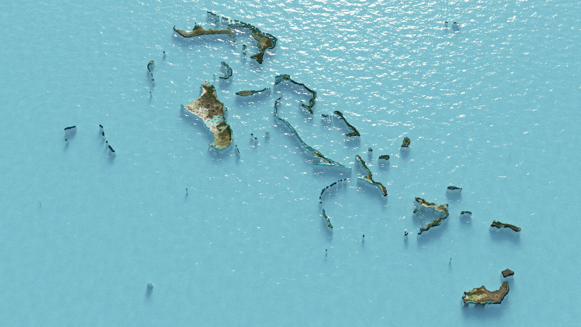 Bahamas Terrain Map - 3D Model by 3dstudio