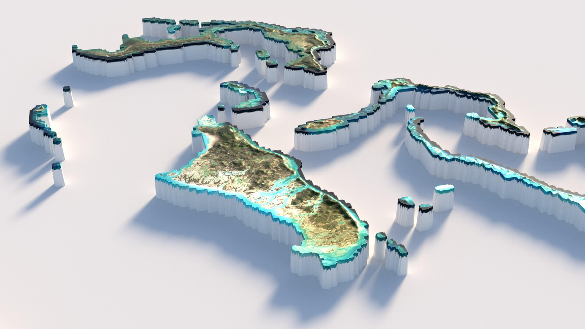 Bahamas Terrain Map - 3D Model by 3dstudio