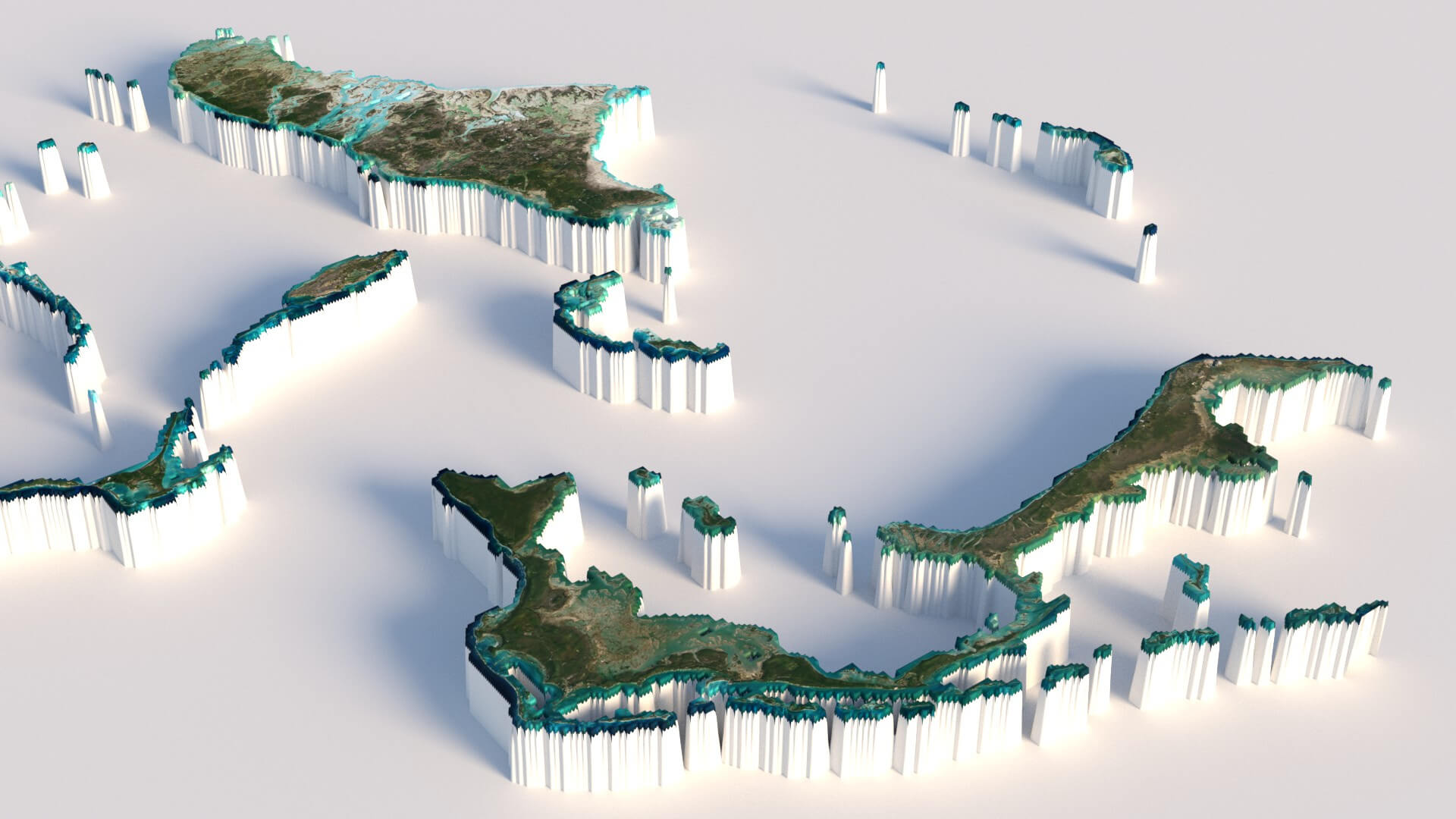 Bahamas Terrain Map - 3D Model by 3dstudio