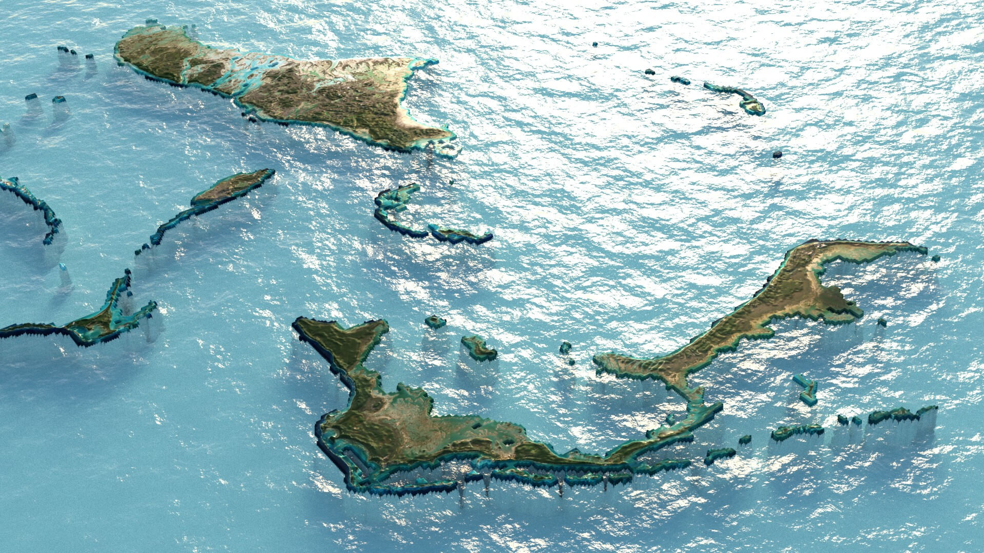 Bahamas Terrain Map - 3D Model by 3dstudio