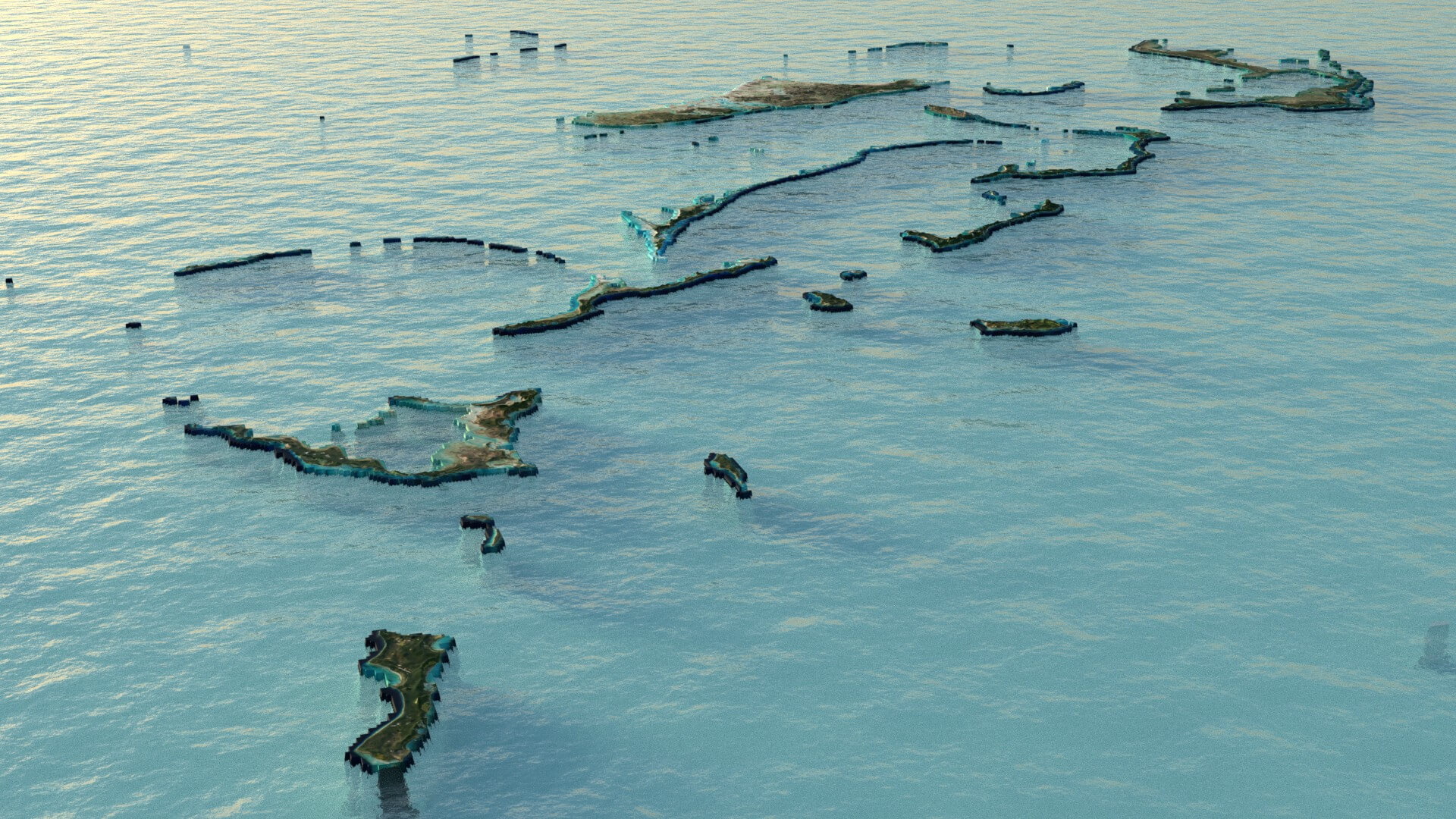 Bahamas Terrain Map - 3D Model by 3dstudio