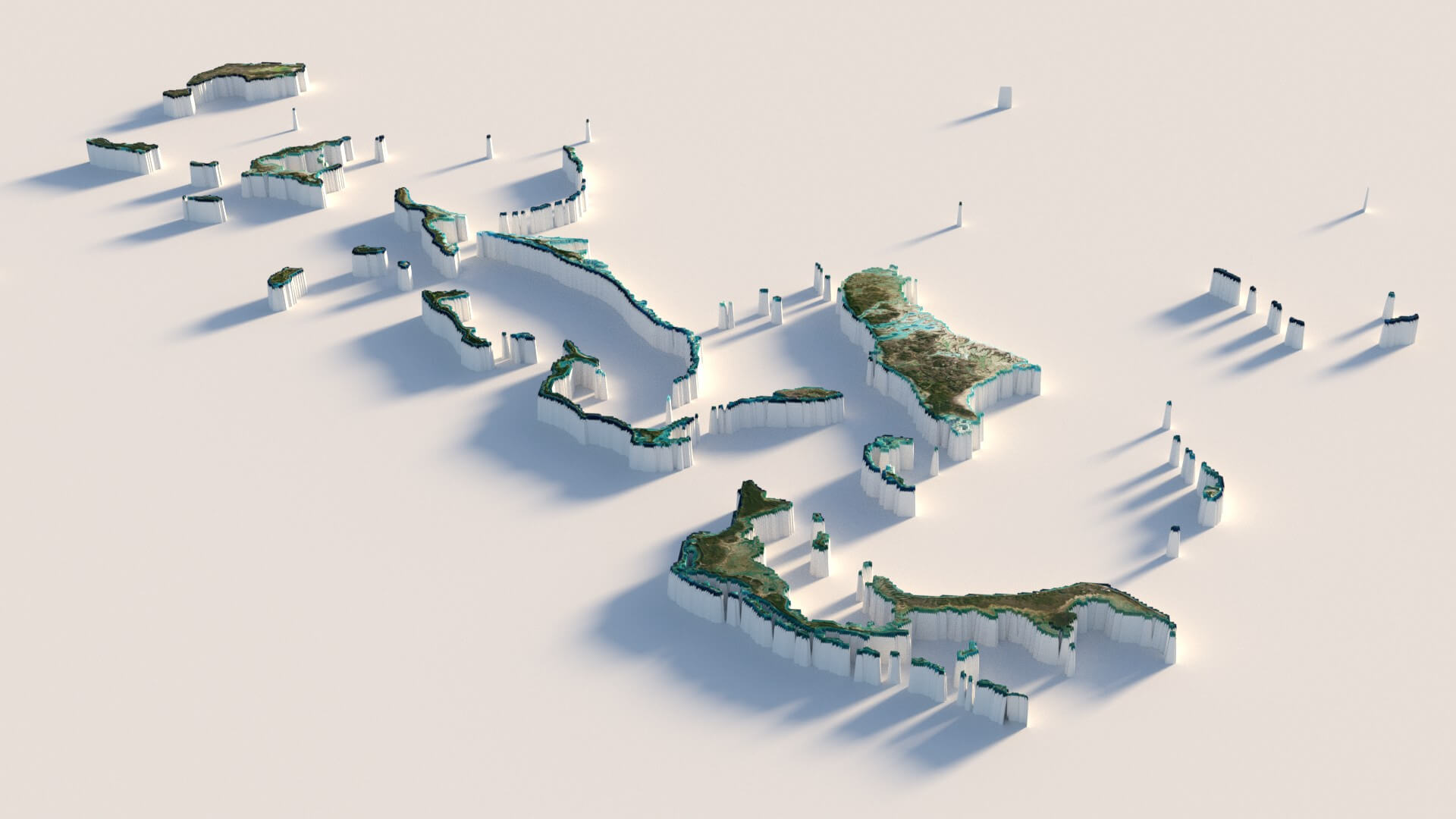 Bahamas Terrain Map - 3D Model by 3dstudio