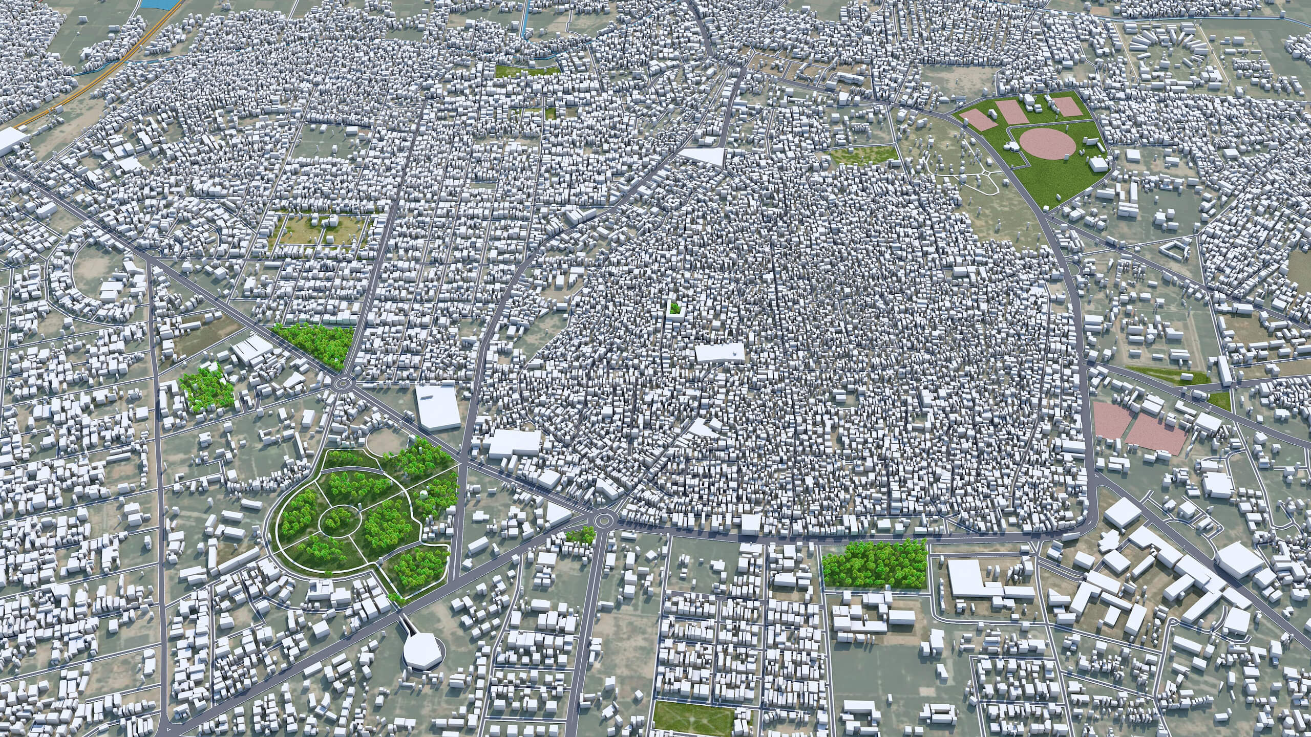 Bahawalpur City Pakistan 3D Model 25km by 3dstudio