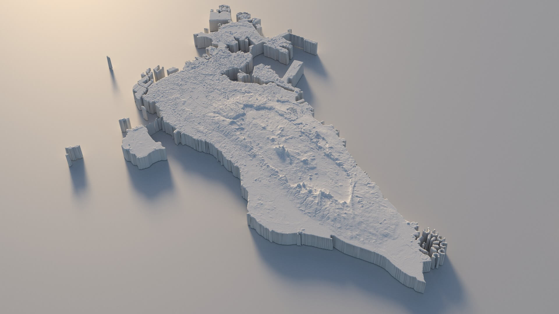 Bahrain Terrain Map - 3D Model by 3dstudio