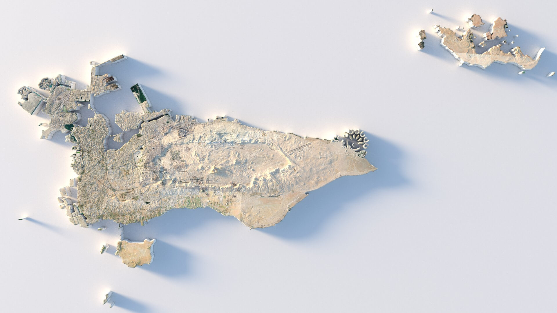 Bahrain Terrain Map - 3D Model by 3dstudio