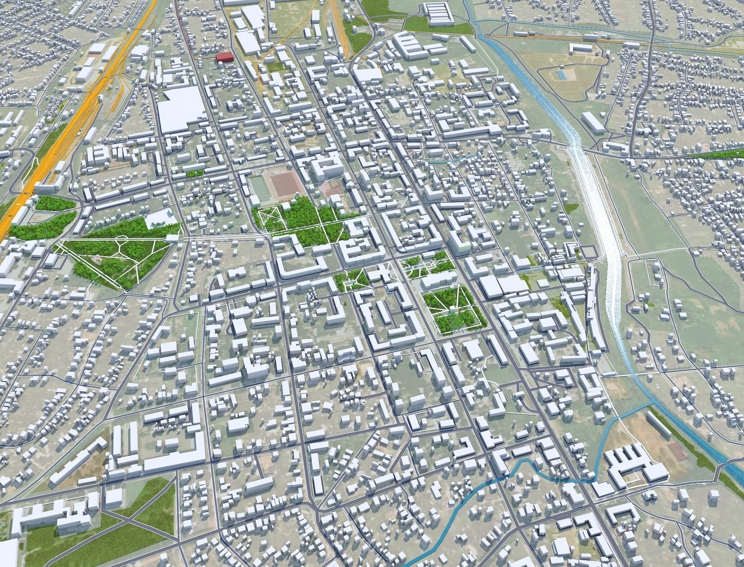 Bakhmut City Ukraine 3D Model 25km by 3dstudio