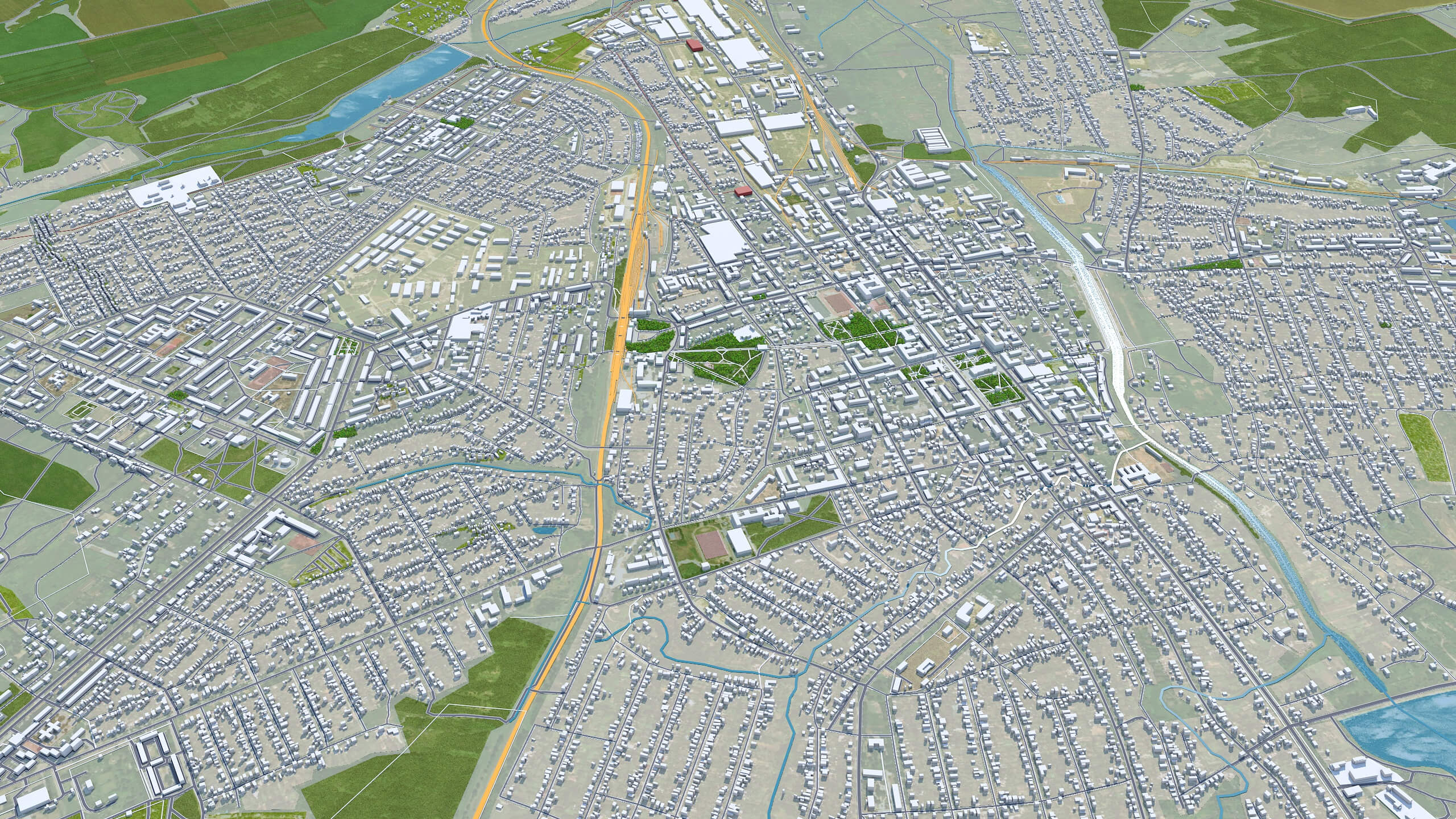 Bakhmut City Ukraine 3D Model 25km by 3dstudio