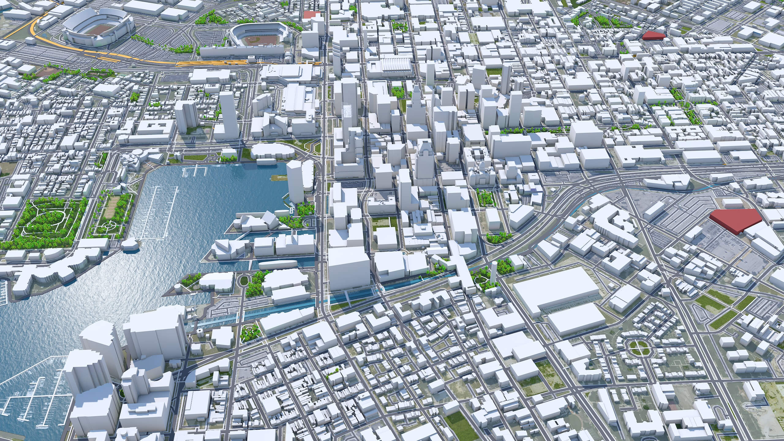 Baltimore Downtown Maryland USA 5km - 3D Model by 3dstudio
