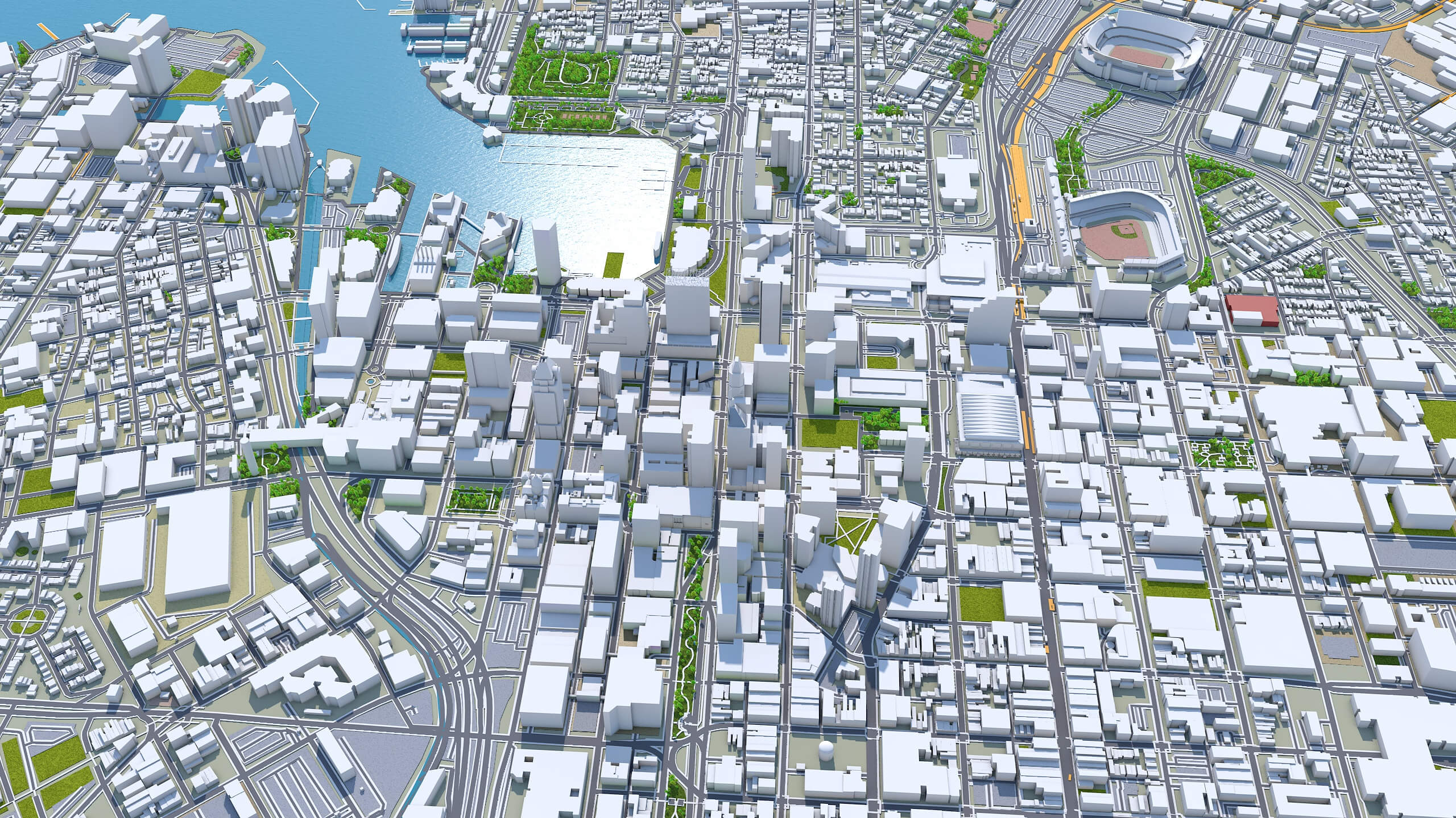 Baltimore Downtown Maryland USA 5km - 3D Model by 3dstudio