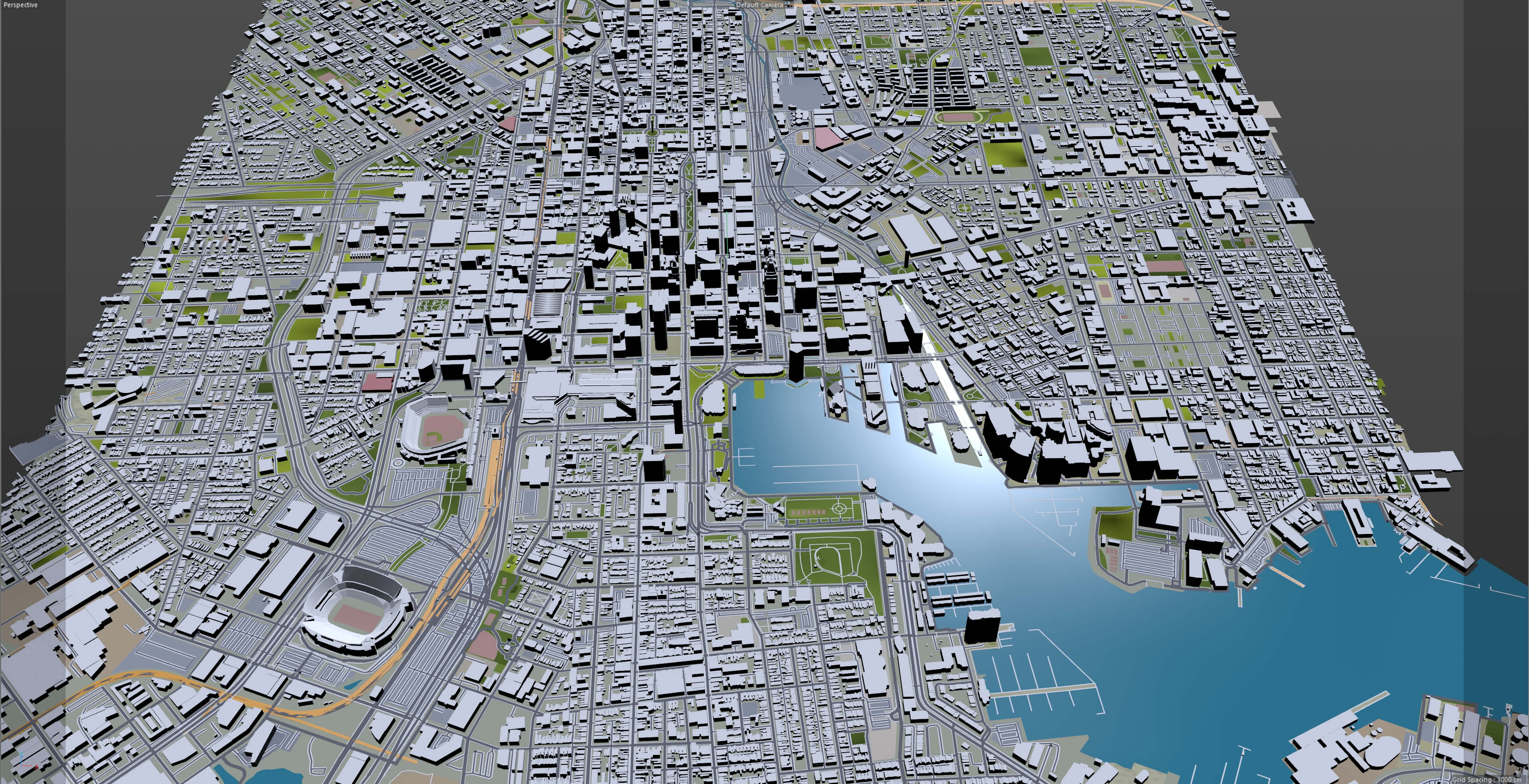 Baltimore Downtown Maryland USA 5km - 3D Model by 3dstudio