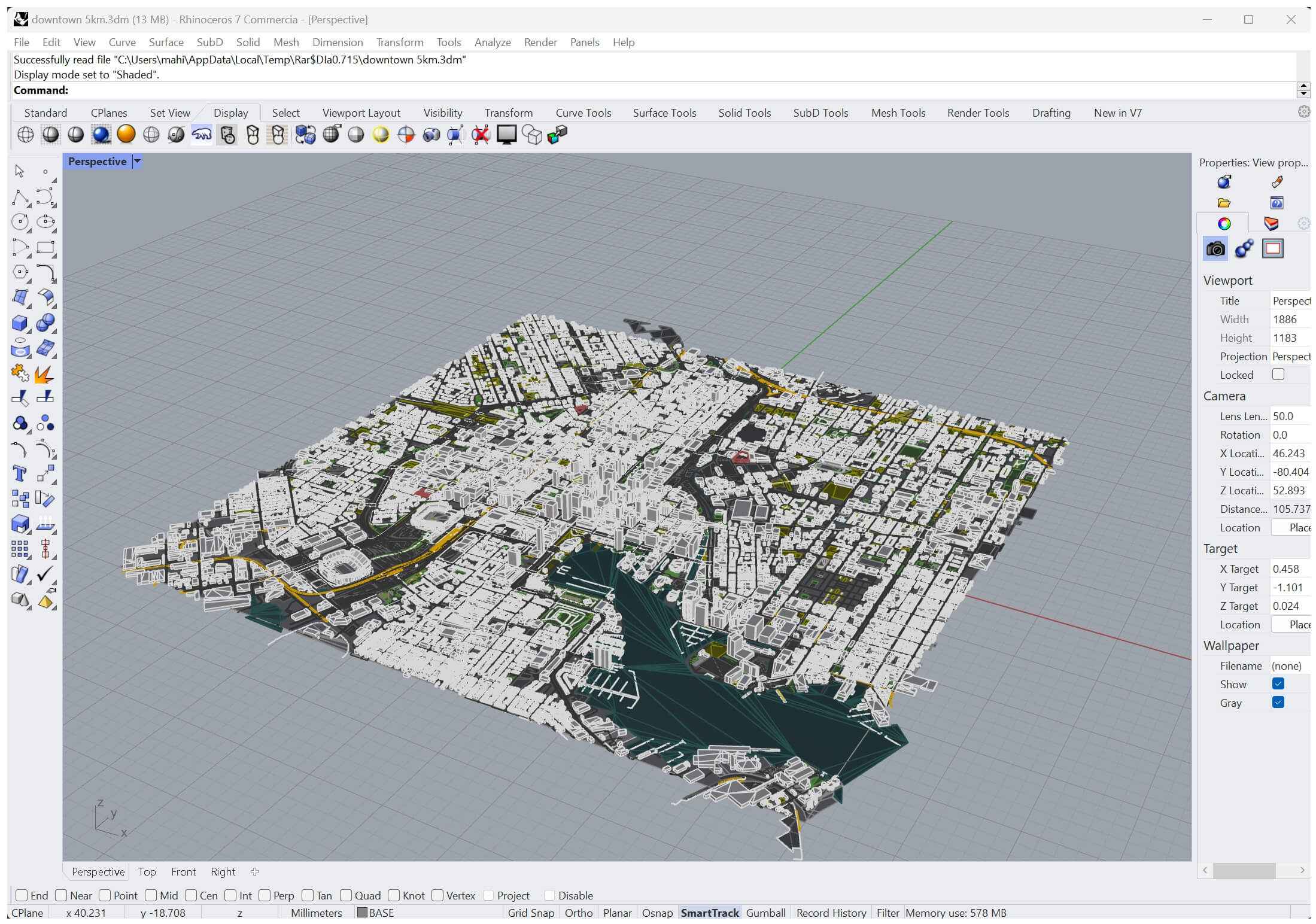 Baltimore Downtown Maryland USA 5km - 3D Model by 3dstudio
