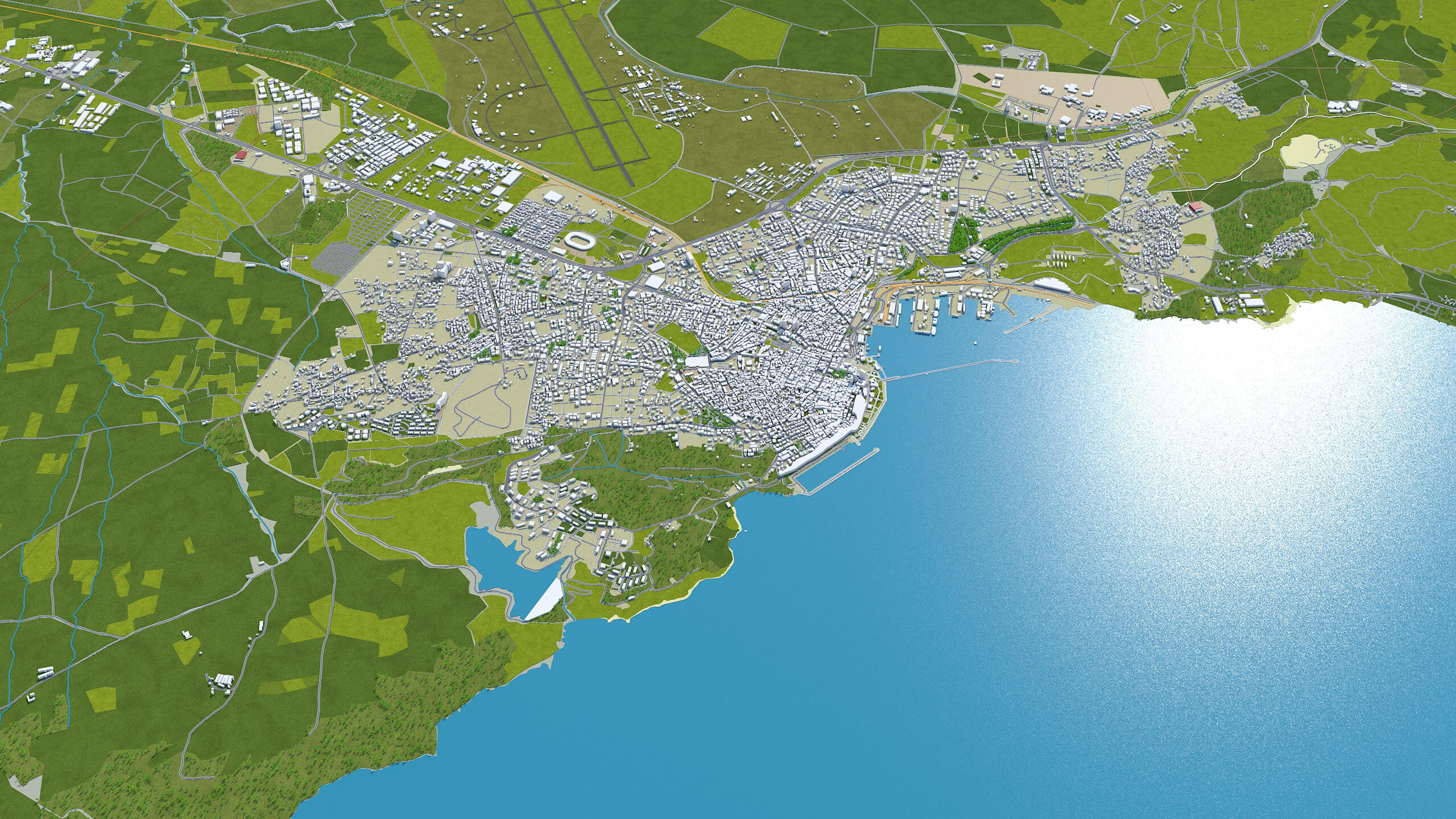 Bandirma City Turkey 20km - 3D Model by 3dstudio