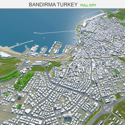 Bandirma City Turkey 20km - 3D Model by 3dstudio