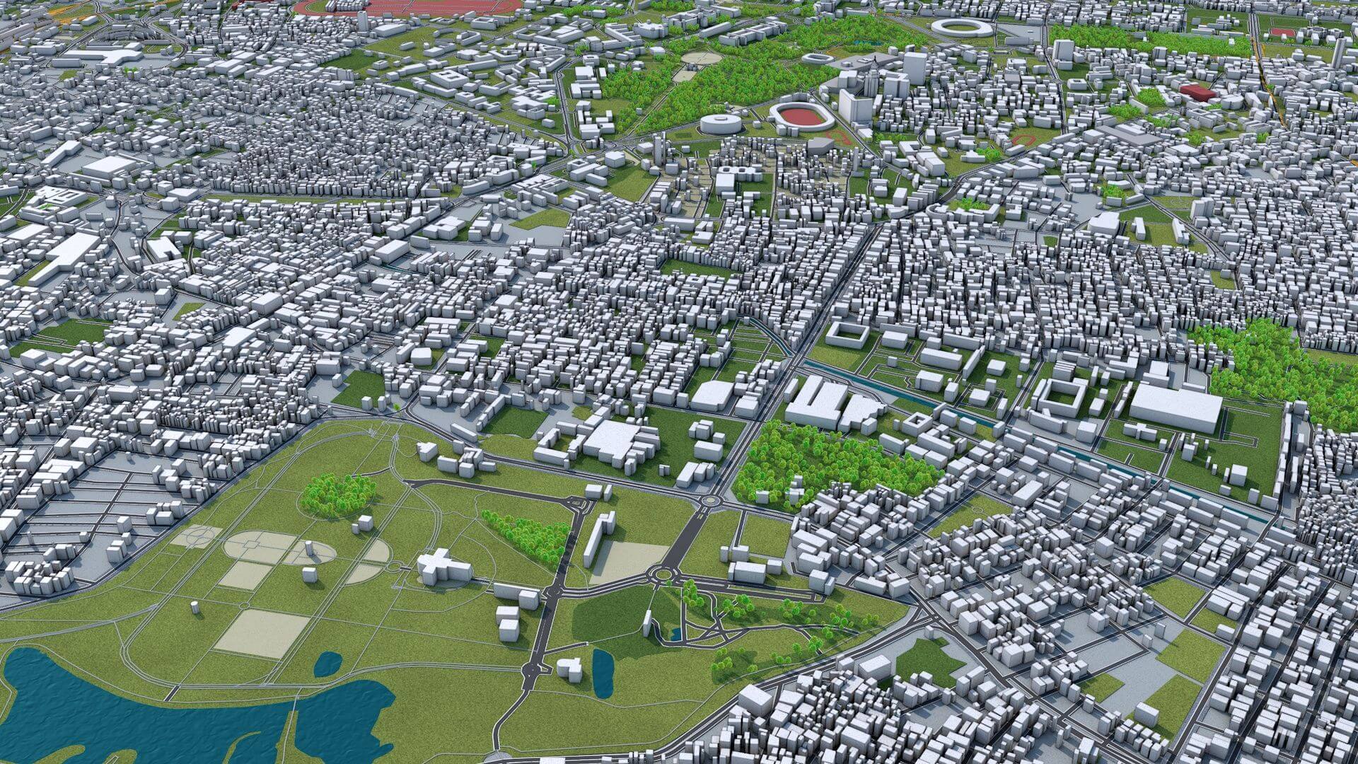 Bangalore Bengaluru 40km - 3D Model by 3dstudio