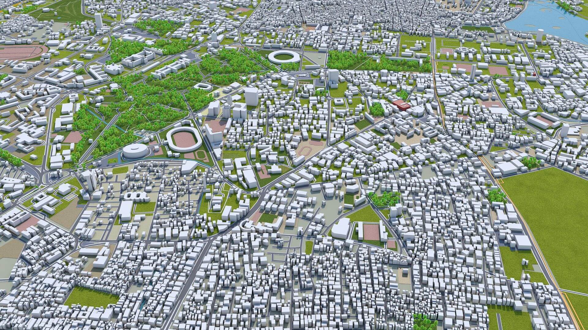 Bangalore, Bengaluru 40km - 3D Model by 3dstudio
