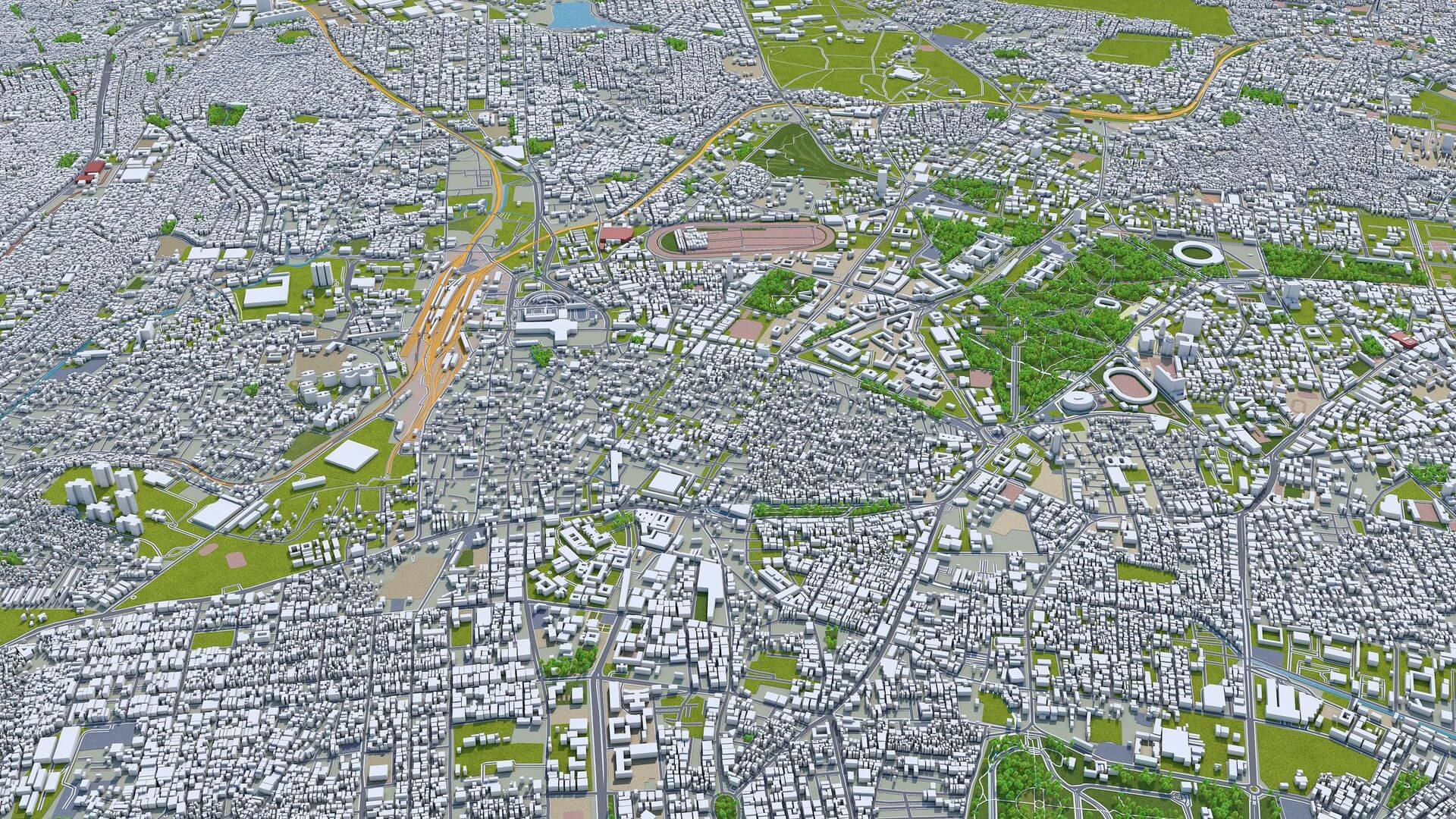 Bangalore, Bengaluru 40km - 3D Model by 3dstudio
