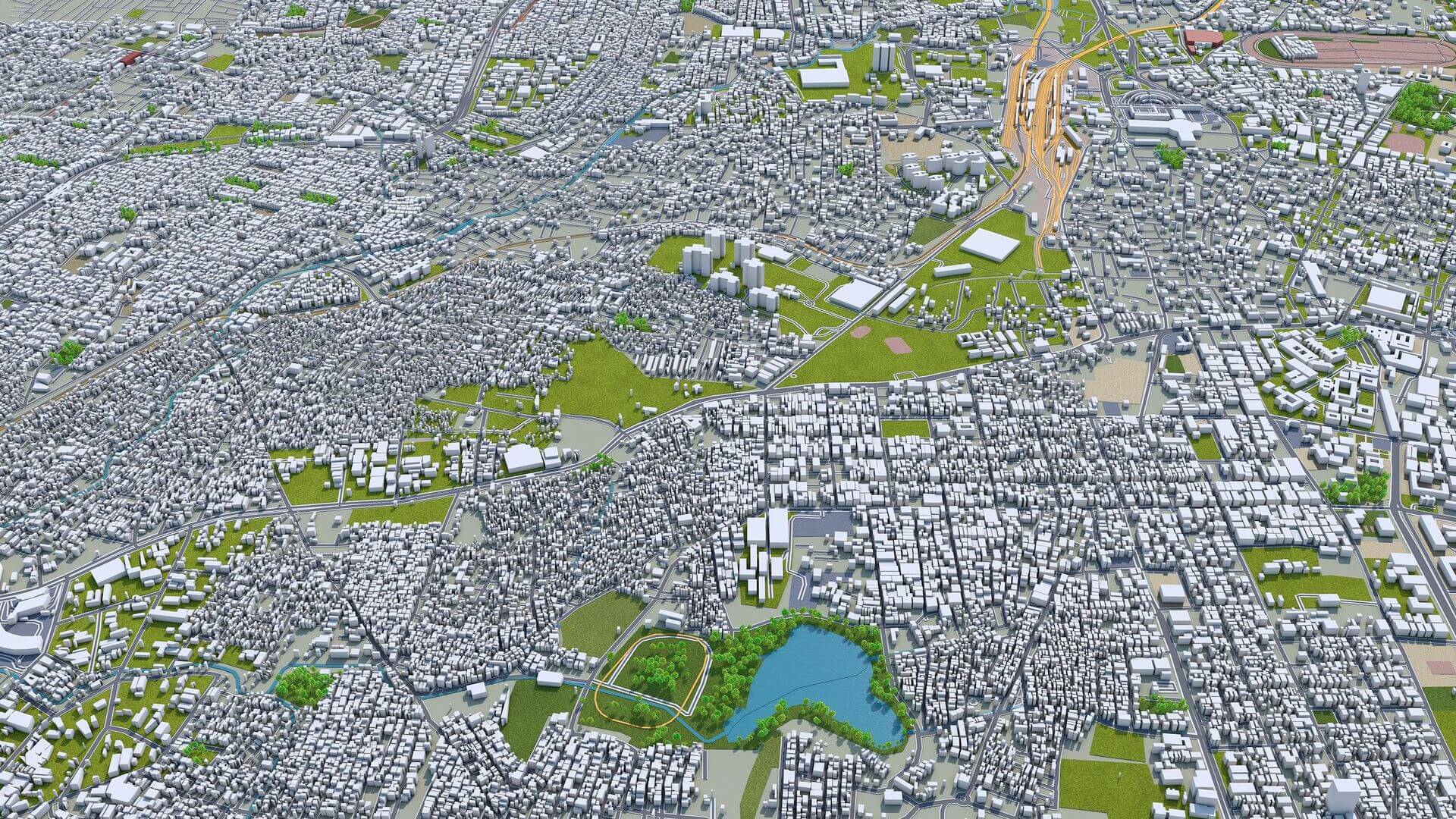 Bangalore, Bengaluru 40km - 3D Model by 3dstudio