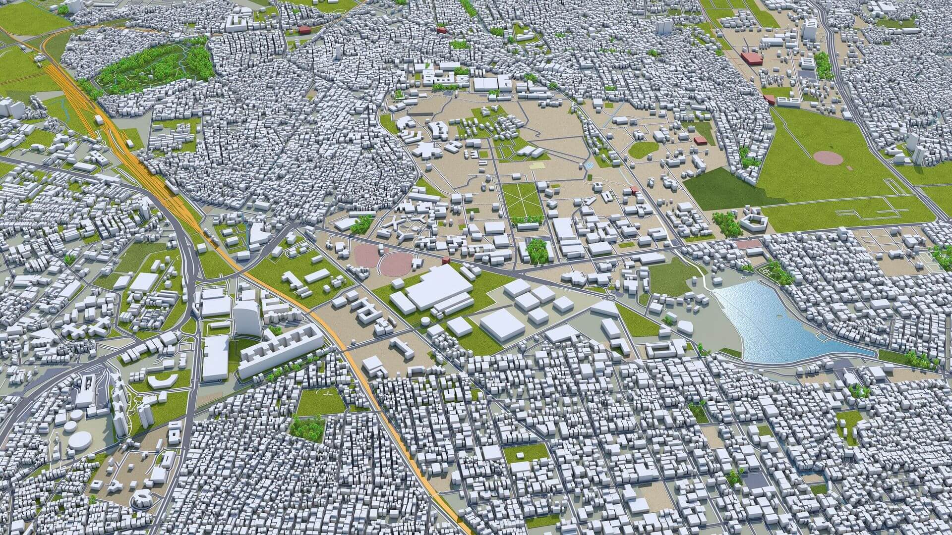 Bangalore, Bengaluru 40km - 3D Model by 3dstudio