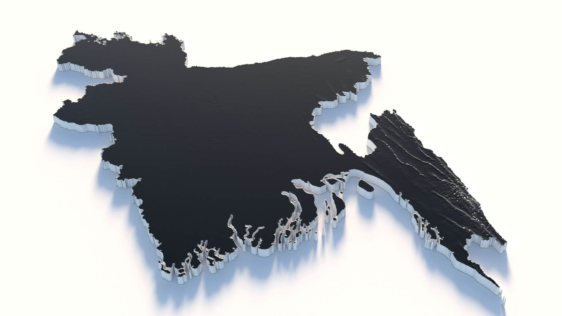 Bangladesh Terrain Map - 3D Model by 3dstudio