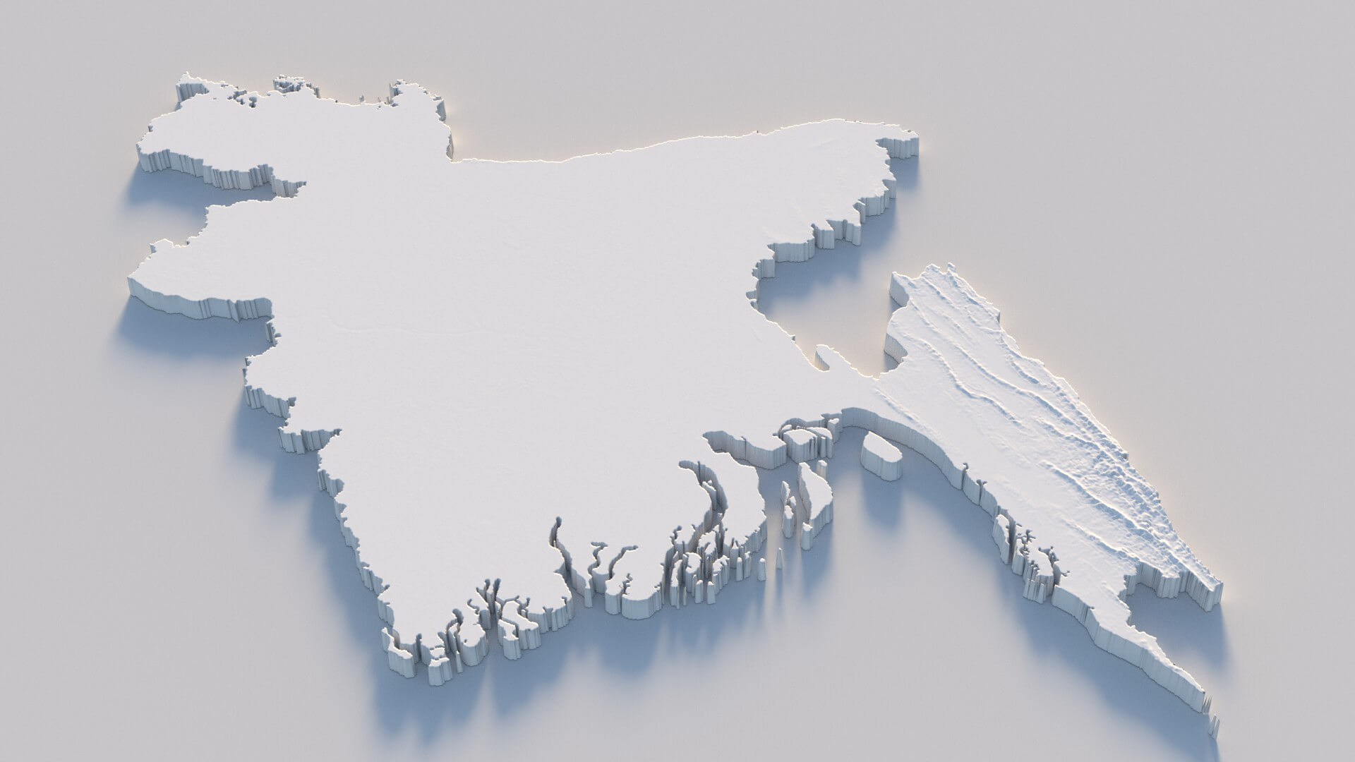 Bangladesh Terrain Map - 3D Model by 3dstudio