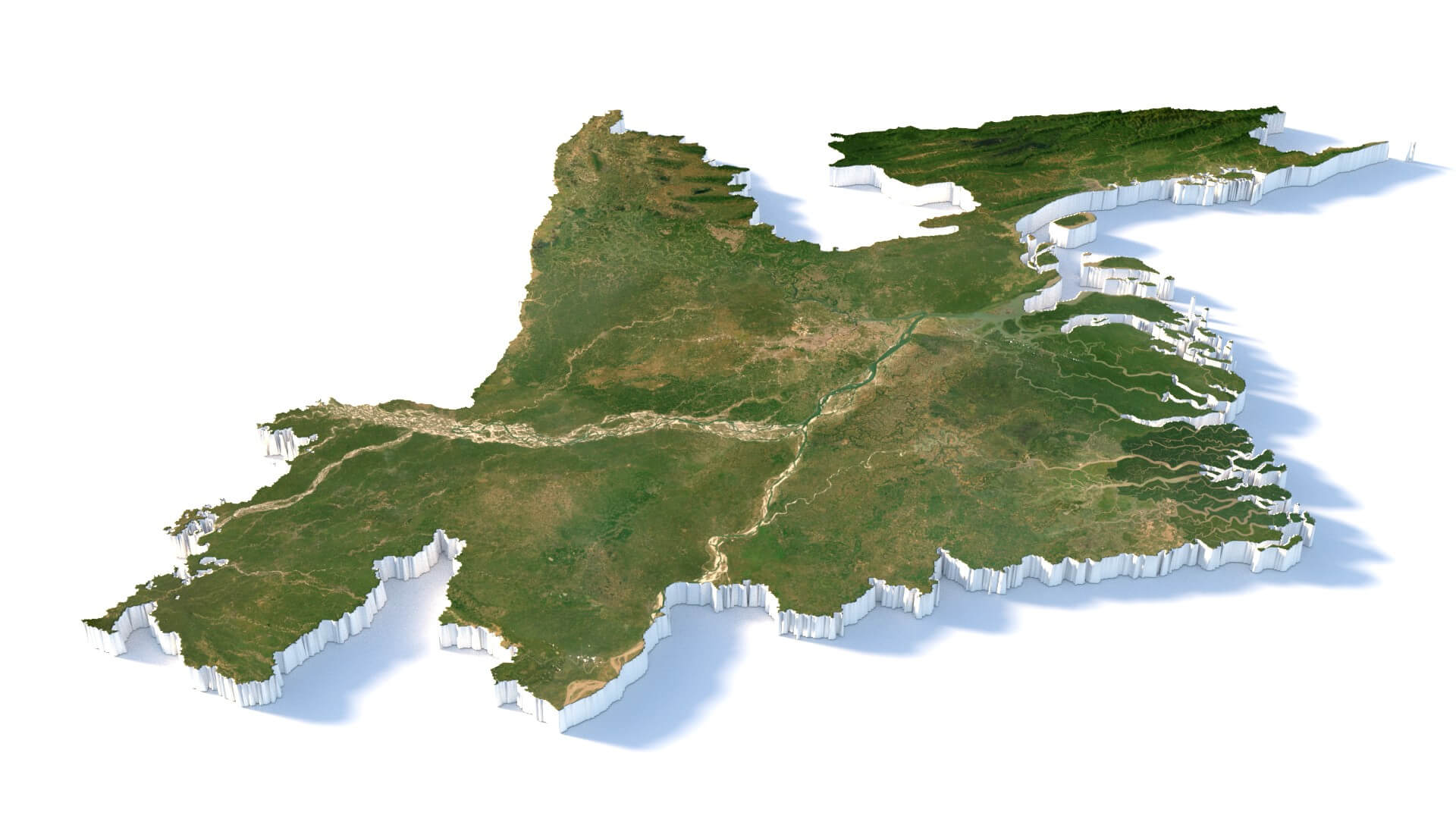 Bangladesh Terrain Map - 3D Model by 3dstudio