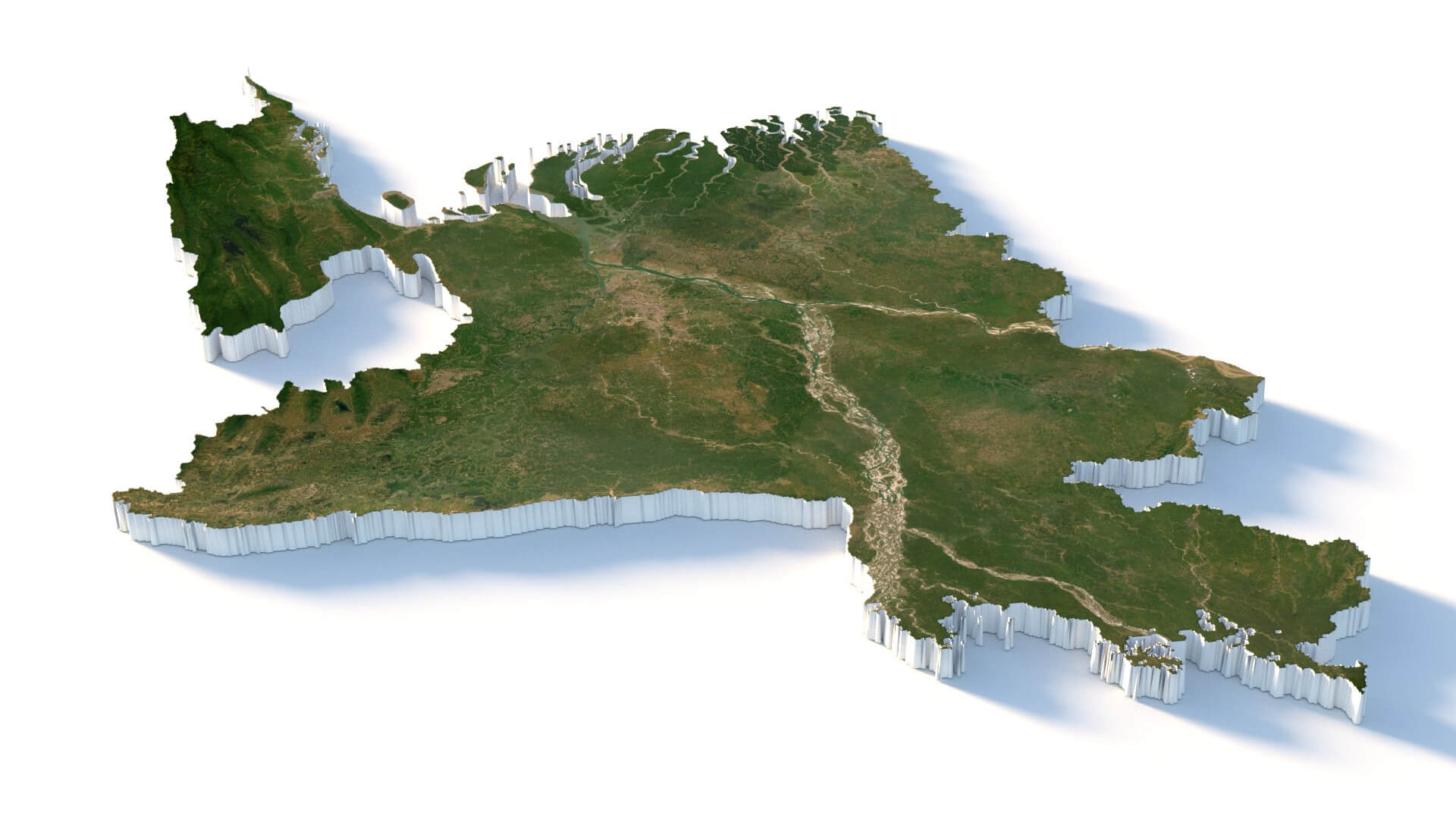 Bangladesh Terrain Map - 3D Model by 3dstudio