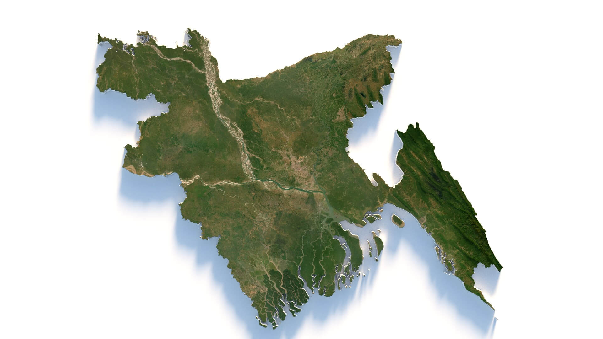 Bangladesh Terrain Map - 3D Model by 3dstudio
