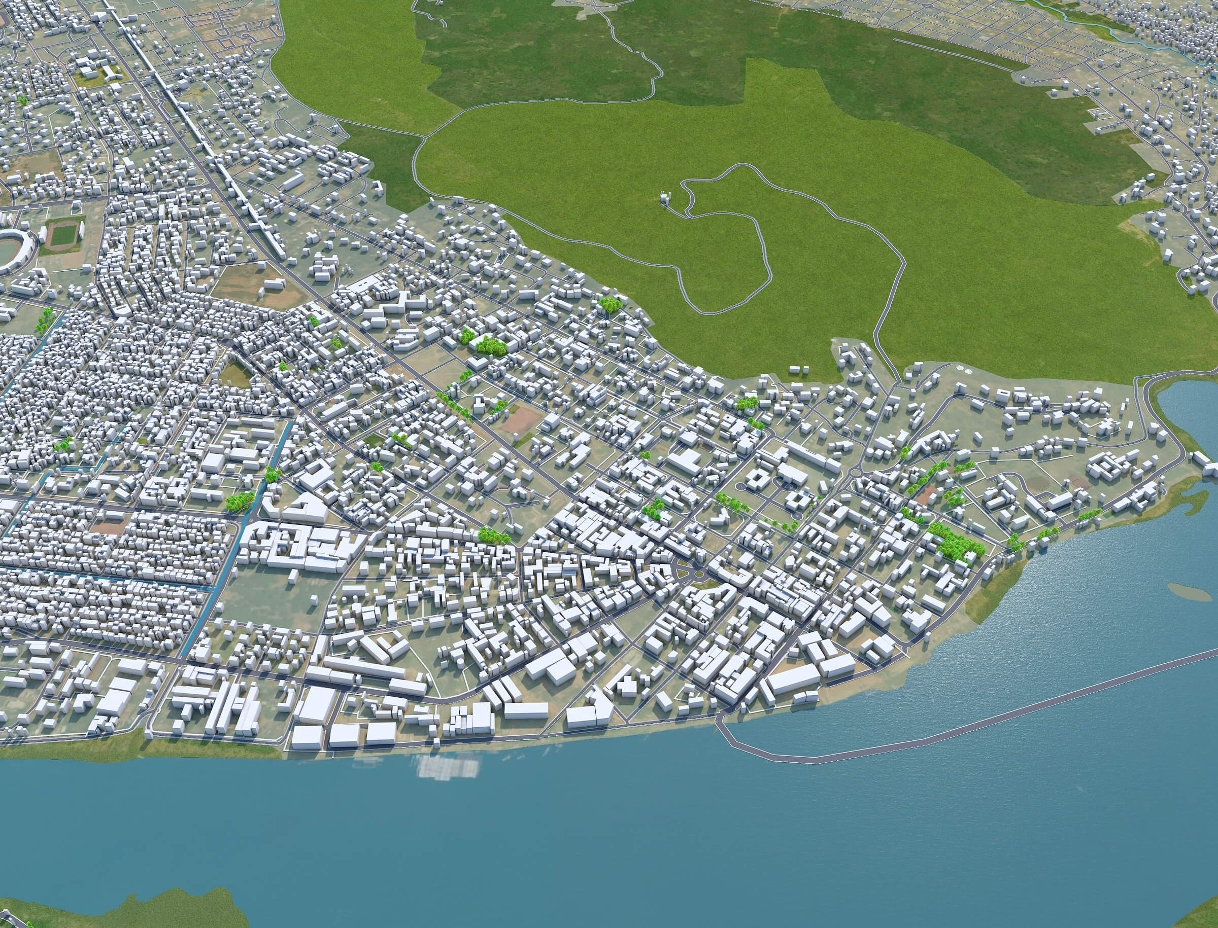 Bangui Central African Republic City 3D Model 25km by 3dstudio