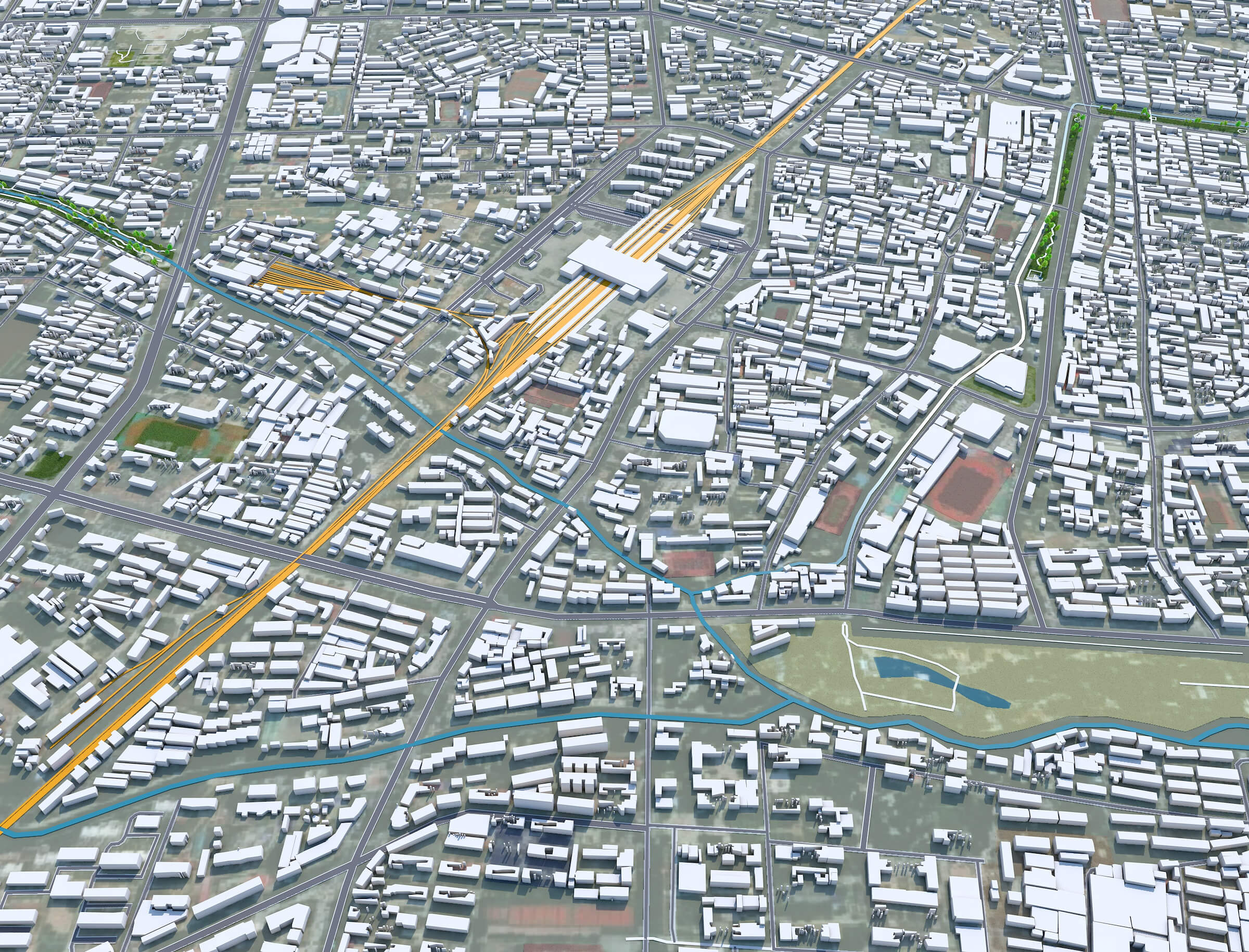 Baoding Hebei City China 3D Model 40km by 3dstudio