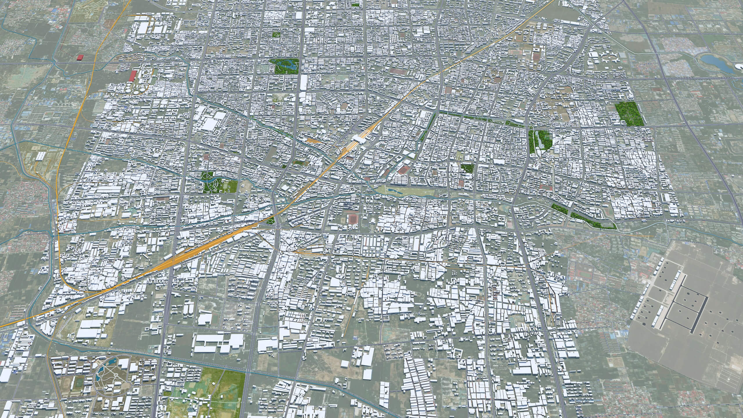 Baoding Hebei City China 3D Model 40km by 3dstudio