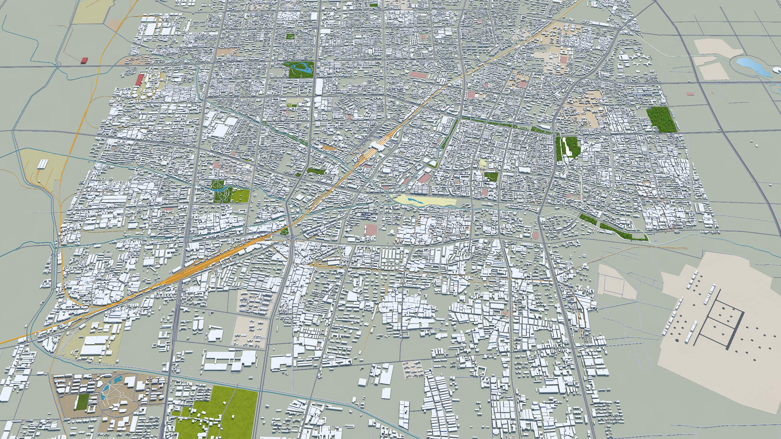 Baoding Hebei City China 3D Model 40km by 3dstudio